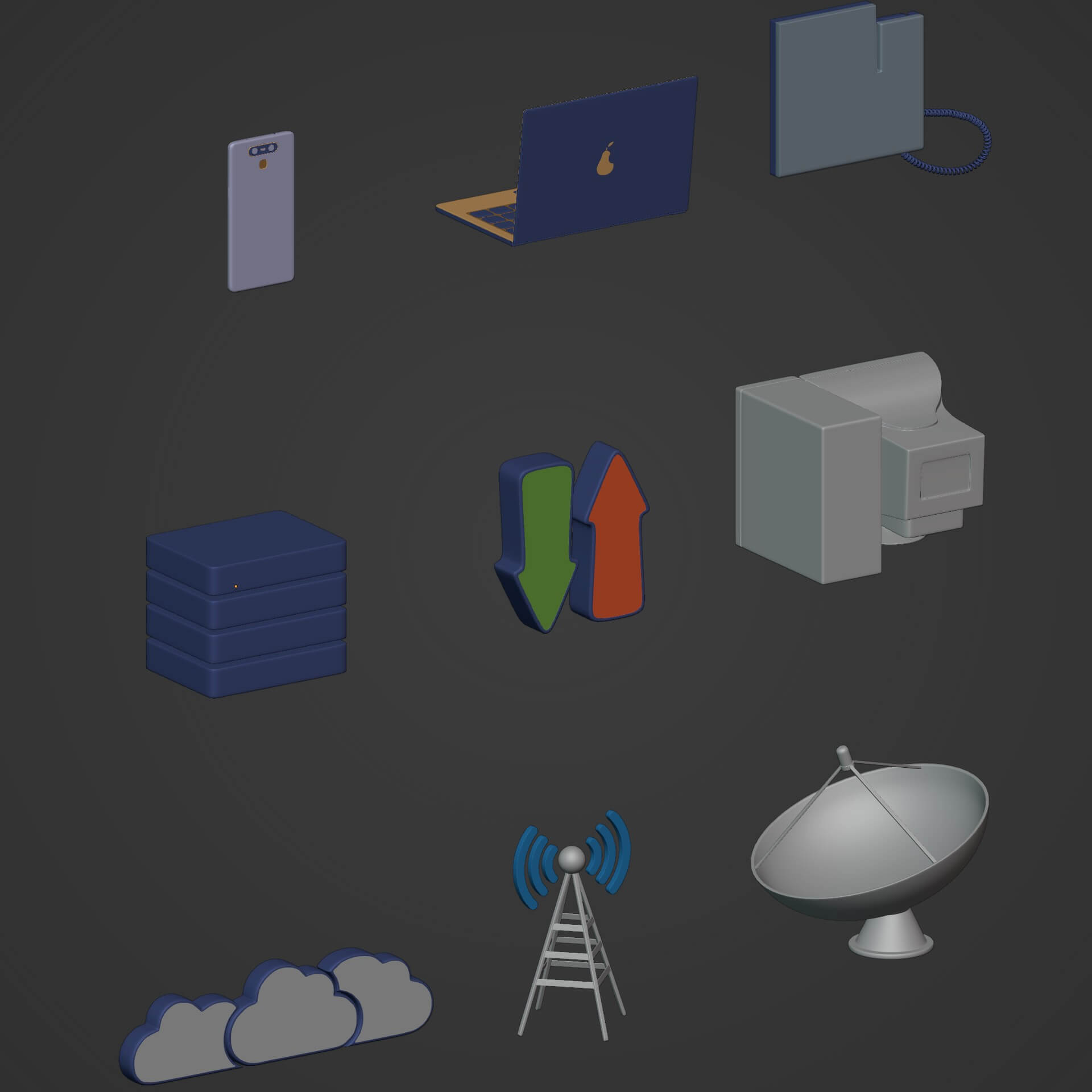 Computer Icons Pack - 3D Model by Ocstard