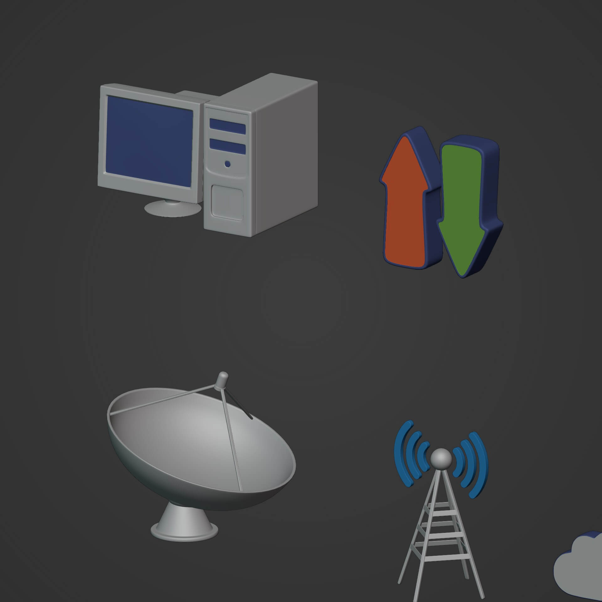 Computer Icons Pack - 3D Model by Ocstard