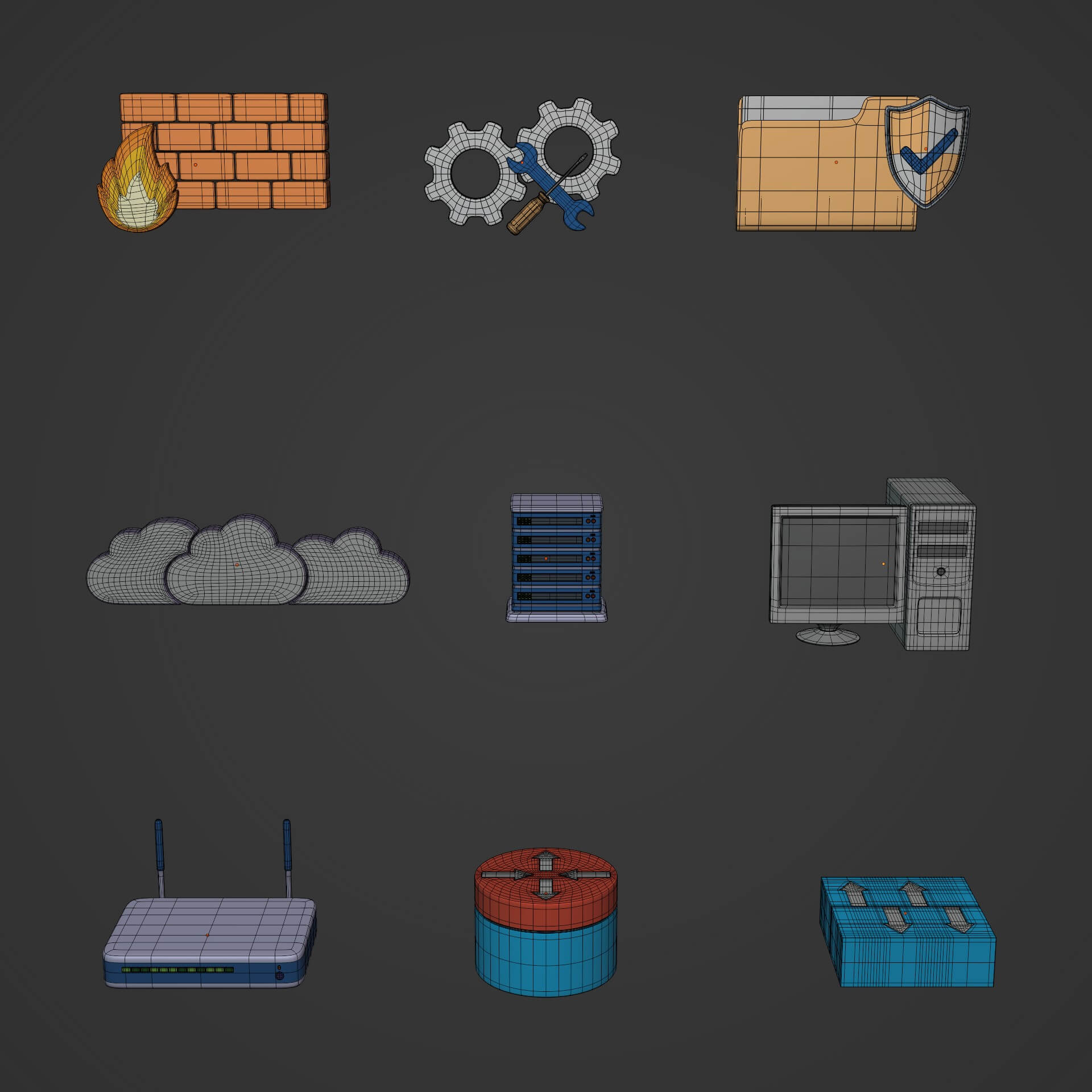 Computer Icons Pack - 3D Model by Ocstard