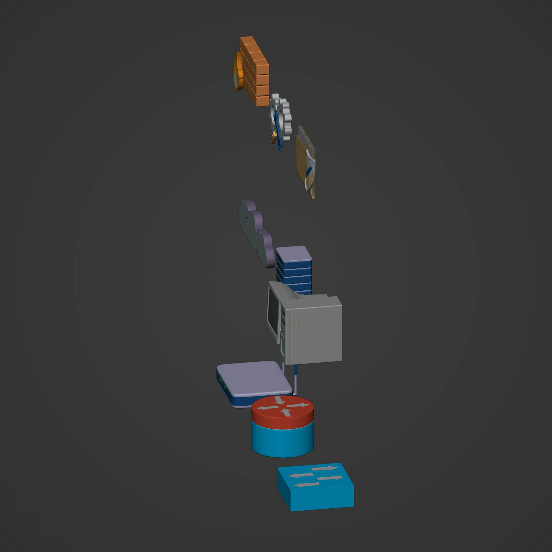 Computer Icons Pack - 3D Model by Ocstard