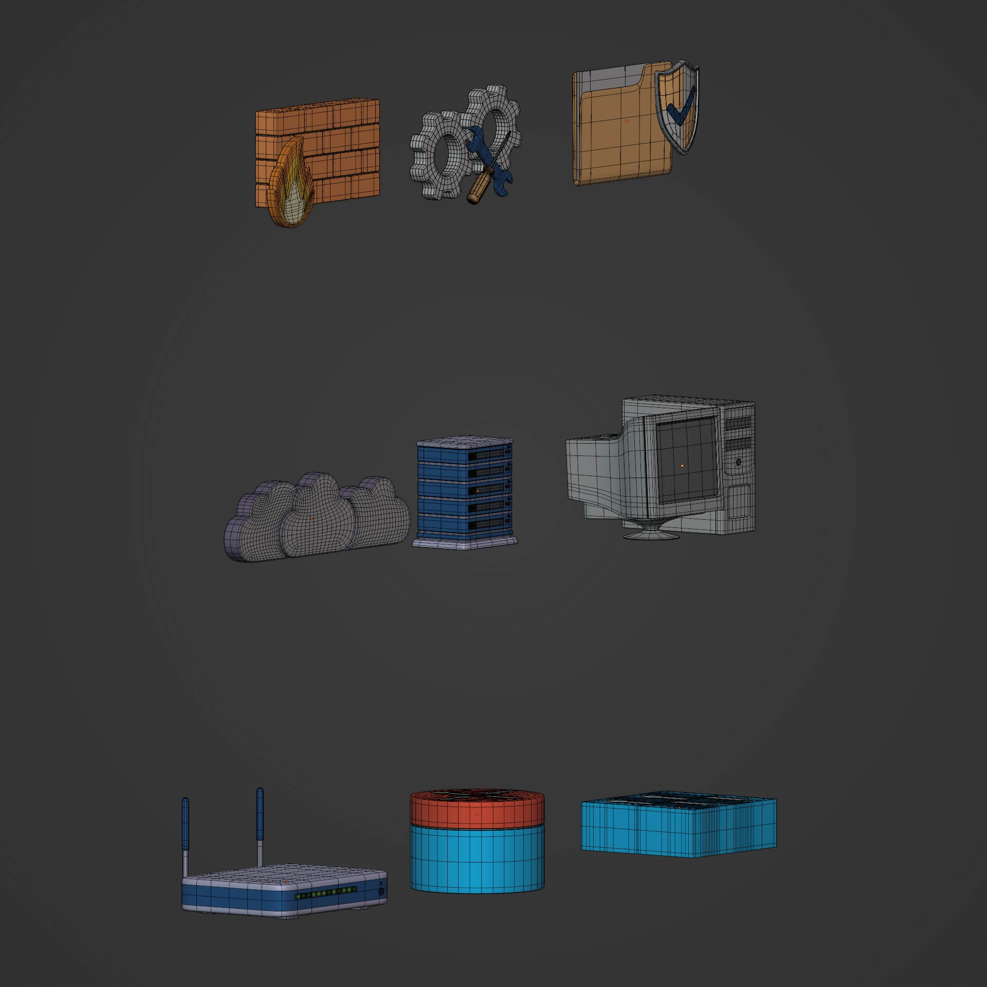 Computer Icons Pack - 3D Model by Ocstard