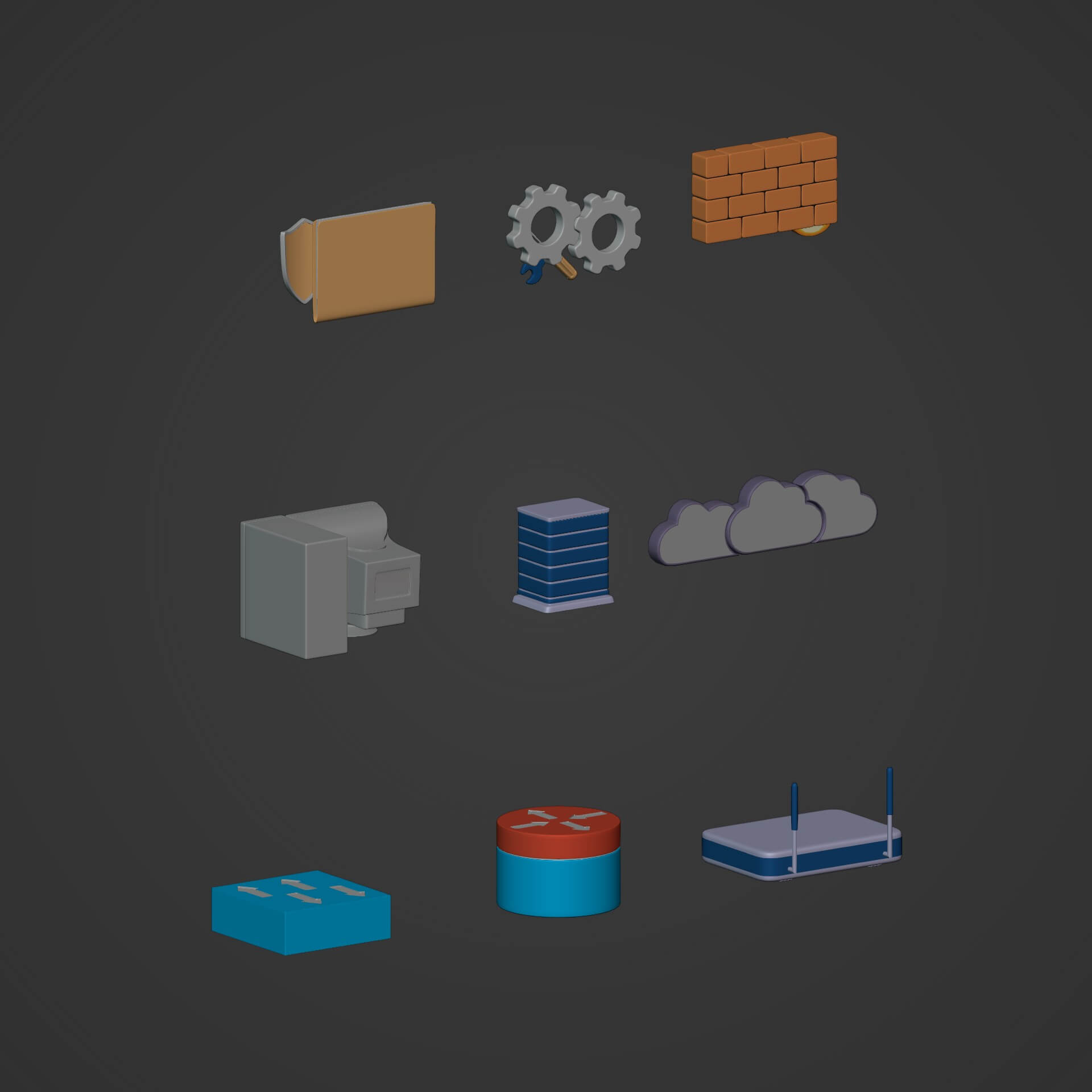 Computer Icons Pack - 3D Model by Ocstard