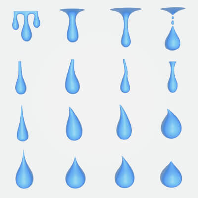 Drops Splashes and Paint Pack - 3D Model by Ocstard