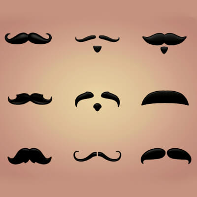 Cartoon Mustaches Pack - 3D Model by Ocstard