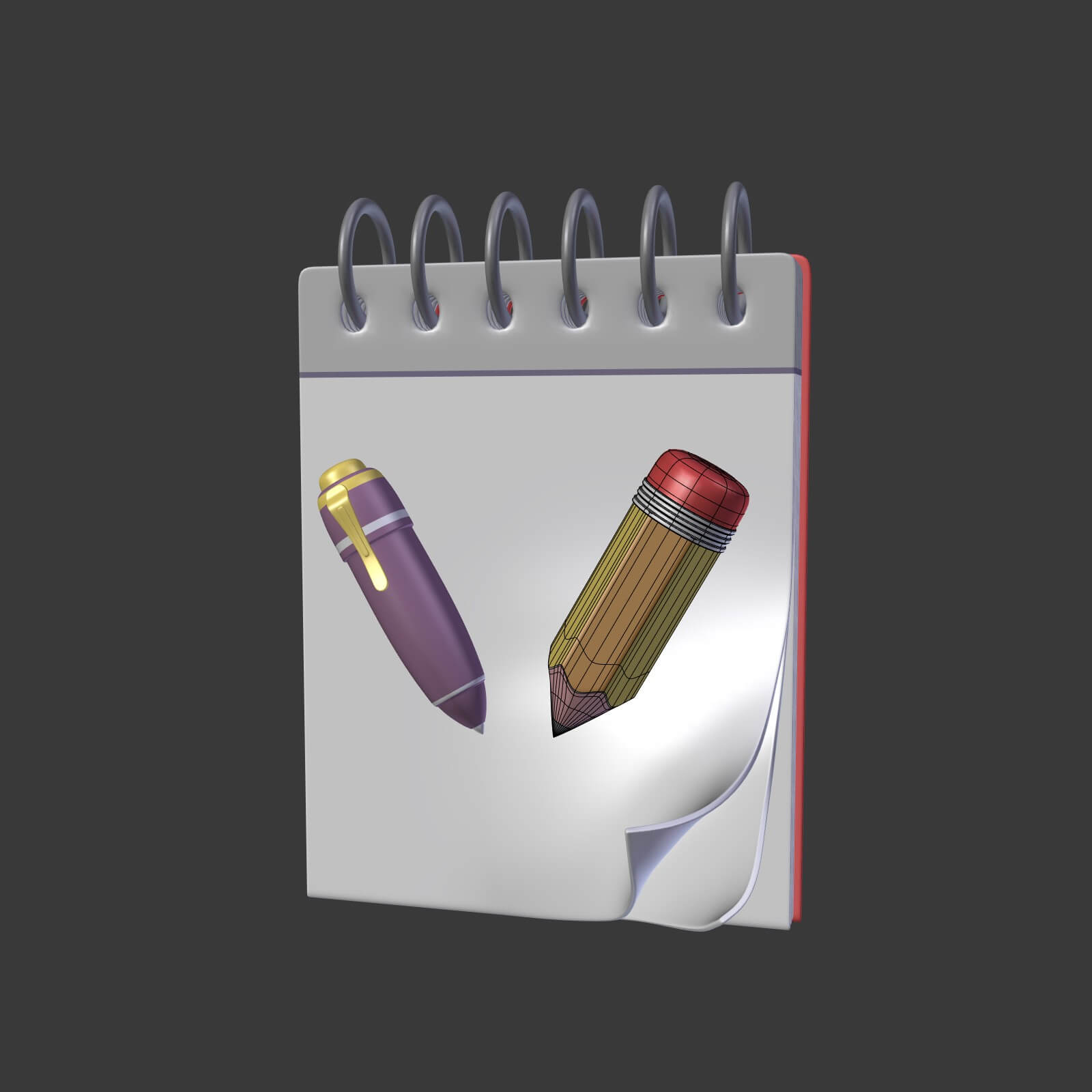 Cartoon Notepad Pack Icons - 3D Model by Ocstard