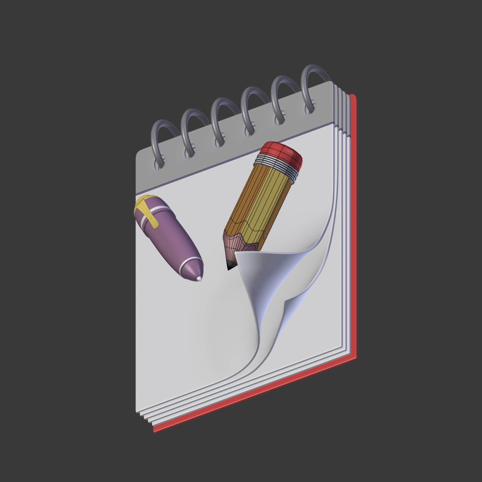 Cartoon Notepad Pack Icons - 3D Model by Ocstard