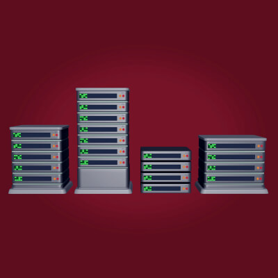 Servers Icons - 3D Model by Ocstard