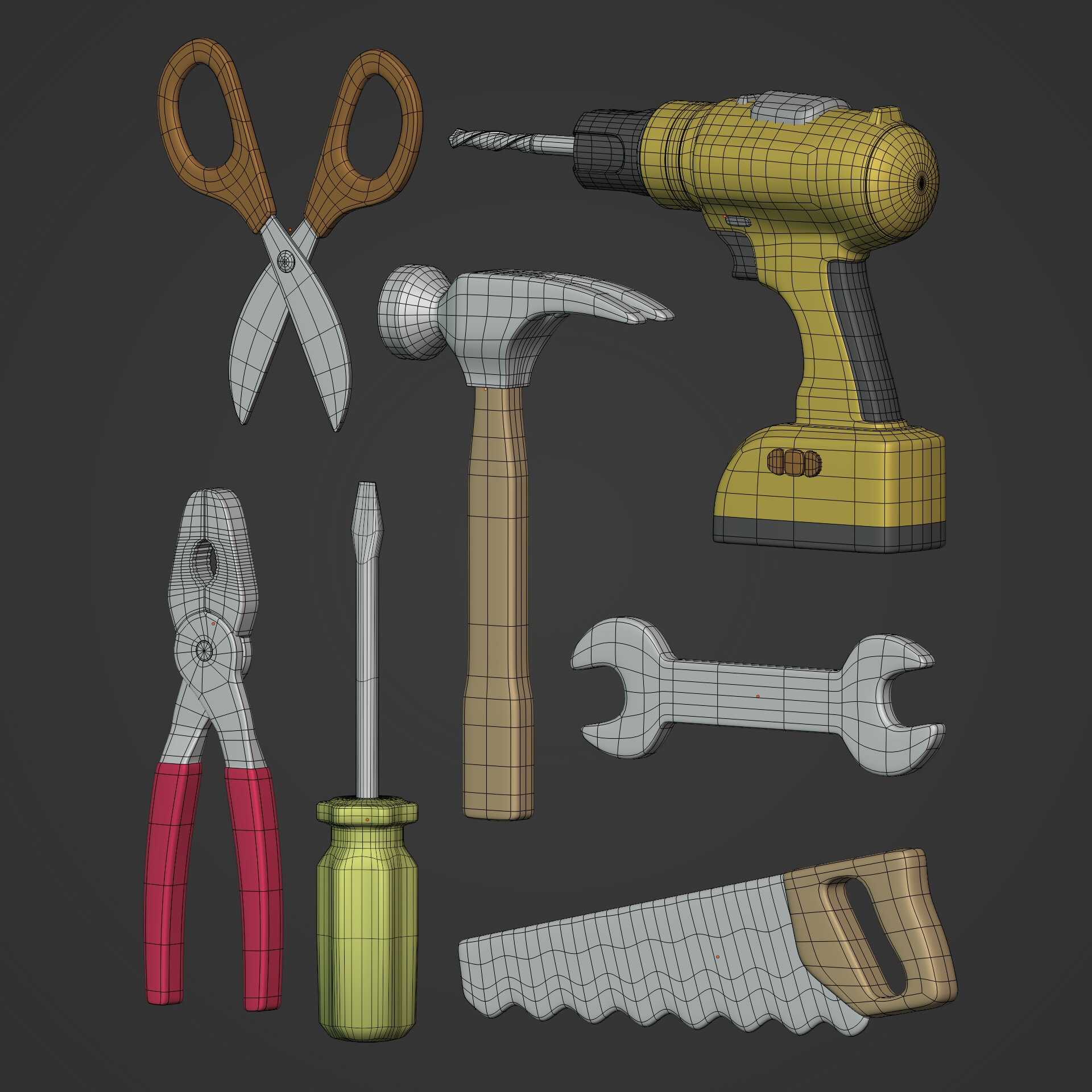 Cartoon Tools Pack - 3D Model by Ocstard