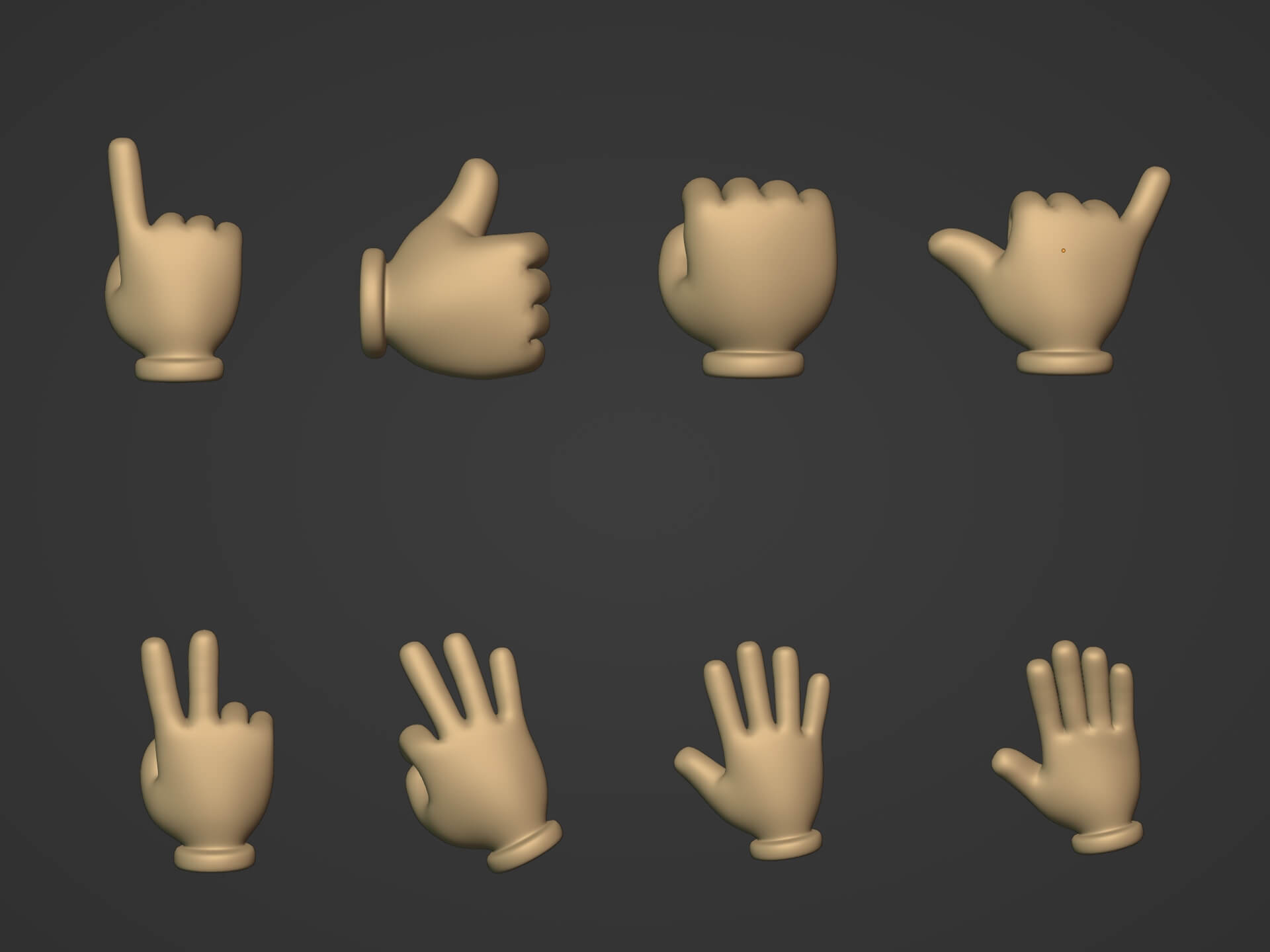 Cartoon Hands Pack - 3D Model by Ocstard