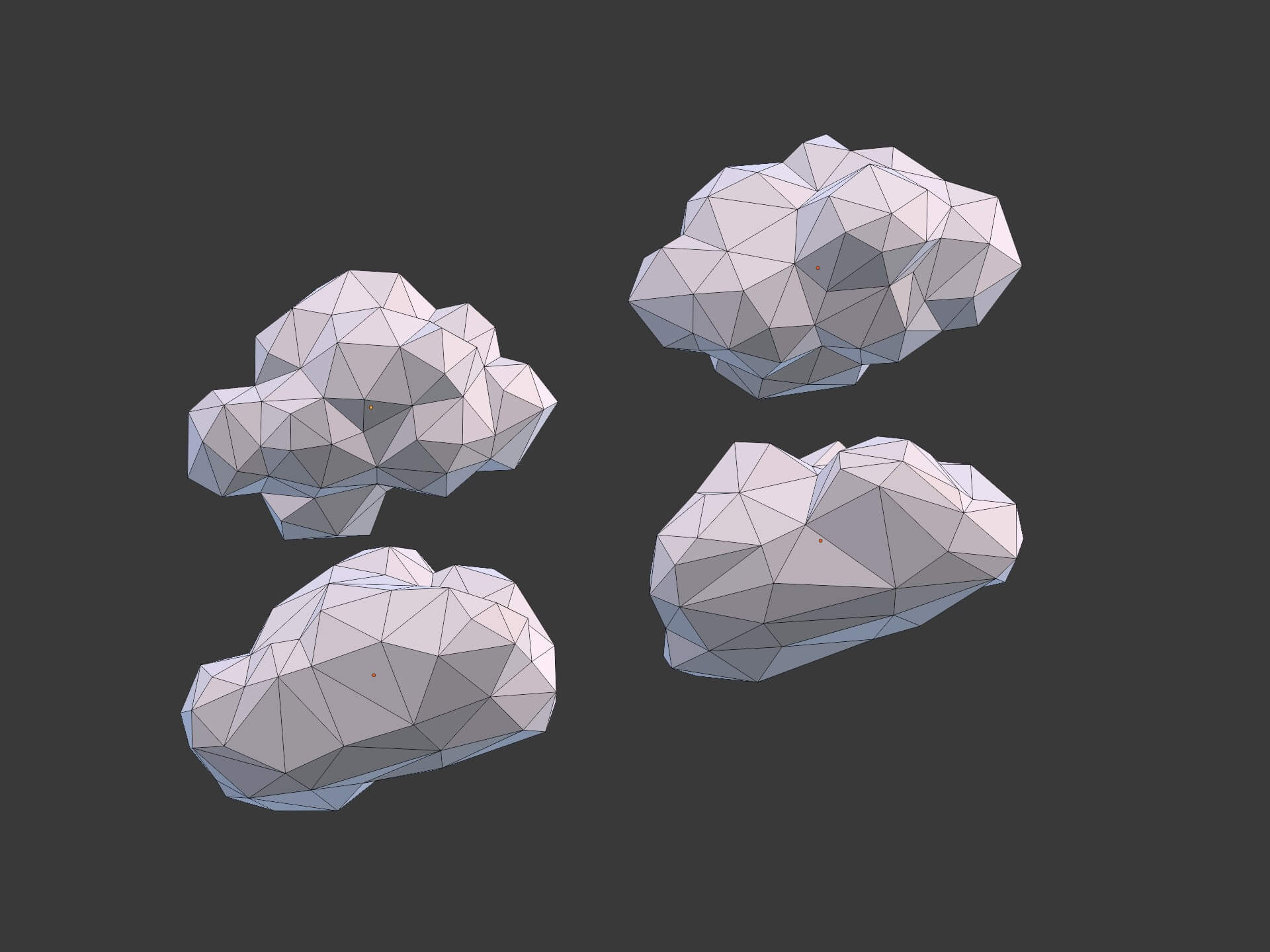 Polygonal Cartoon Clouds - 3D Model by Ocstard