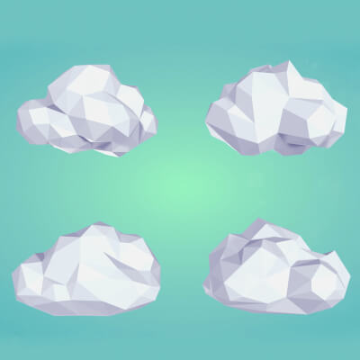 Polygonal Cartoon Clouds - 3D Model by Ocstard