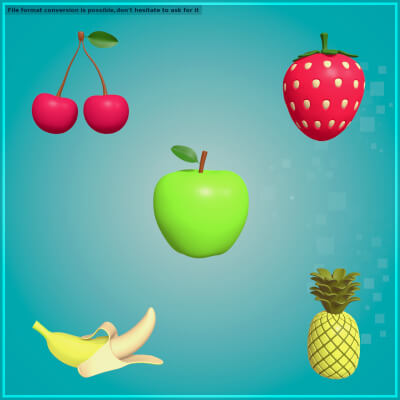 Cartoon Fruits Pack 3d Model By Ocstard