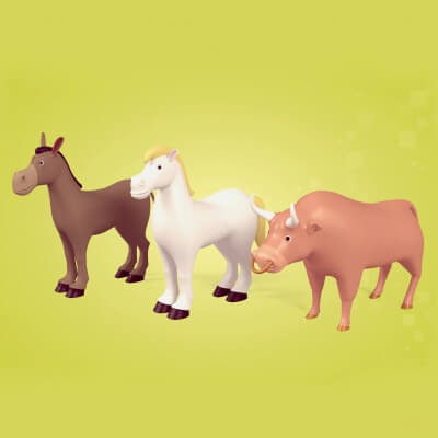 Cartoon Animals Pack - 3D Model by Ocstard