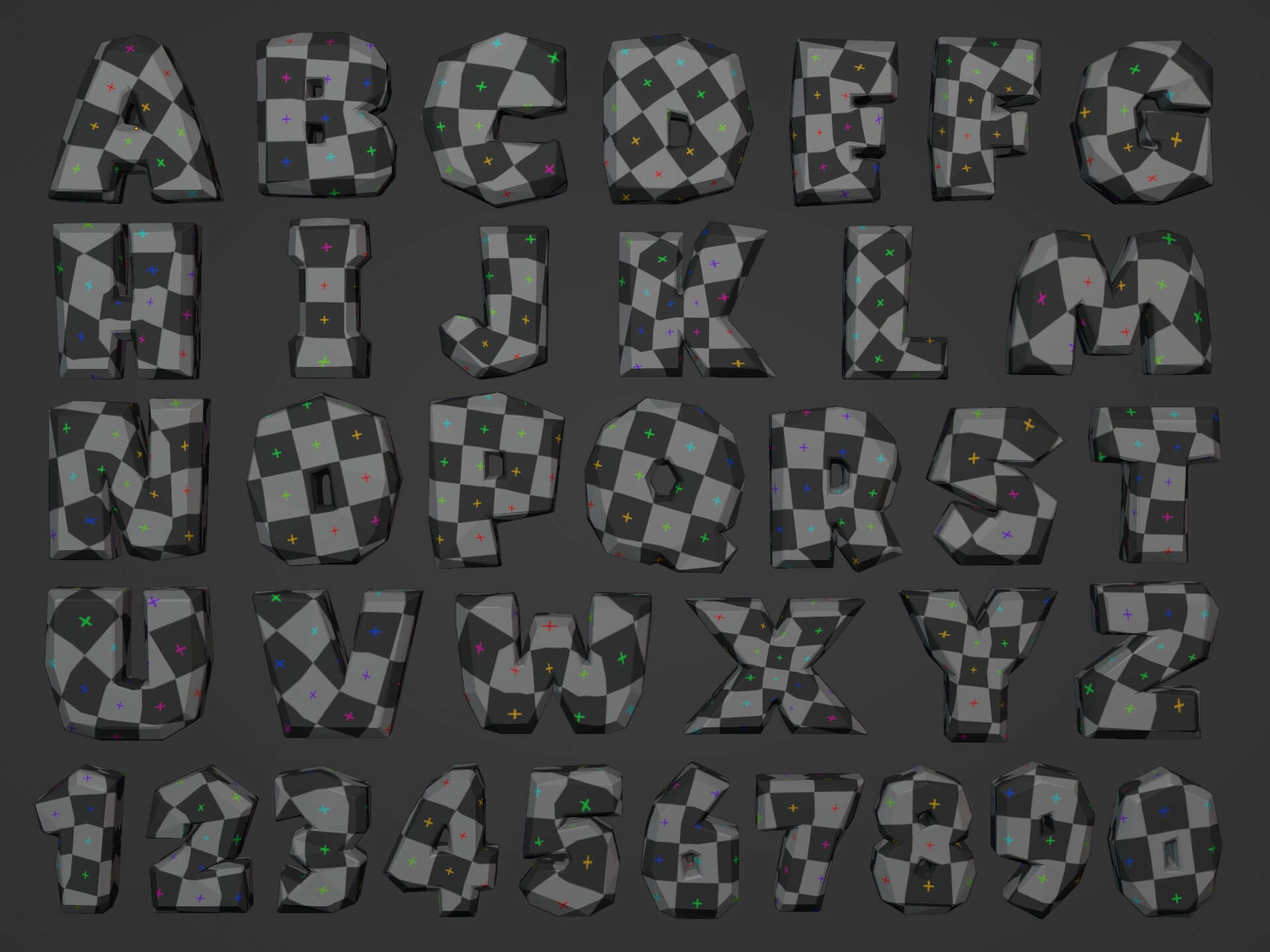 Polygonal Alphabet - 3D Model by Ocstard