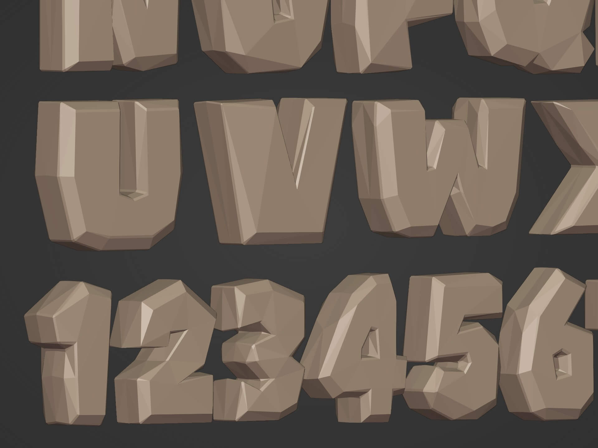 Polygonal Alphabet - 3D Model by Ocstard