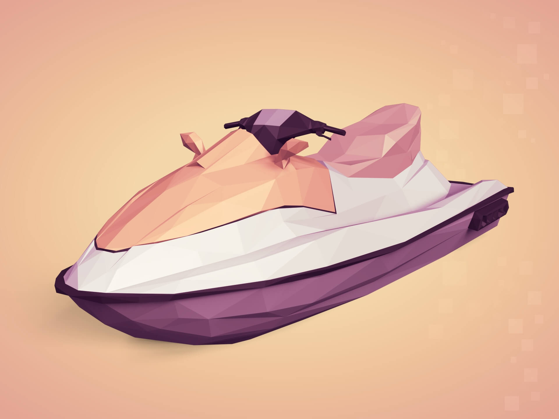 Low Poly Jetski - 3D Model by Ocstard