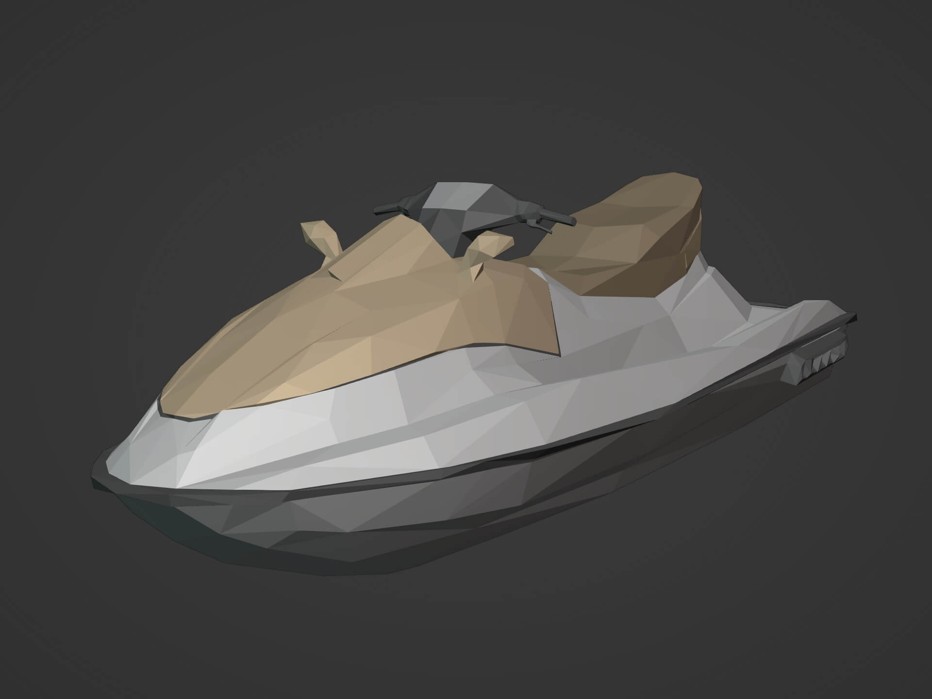 Low Poly Jetski - 3D Print Model by Ocstard