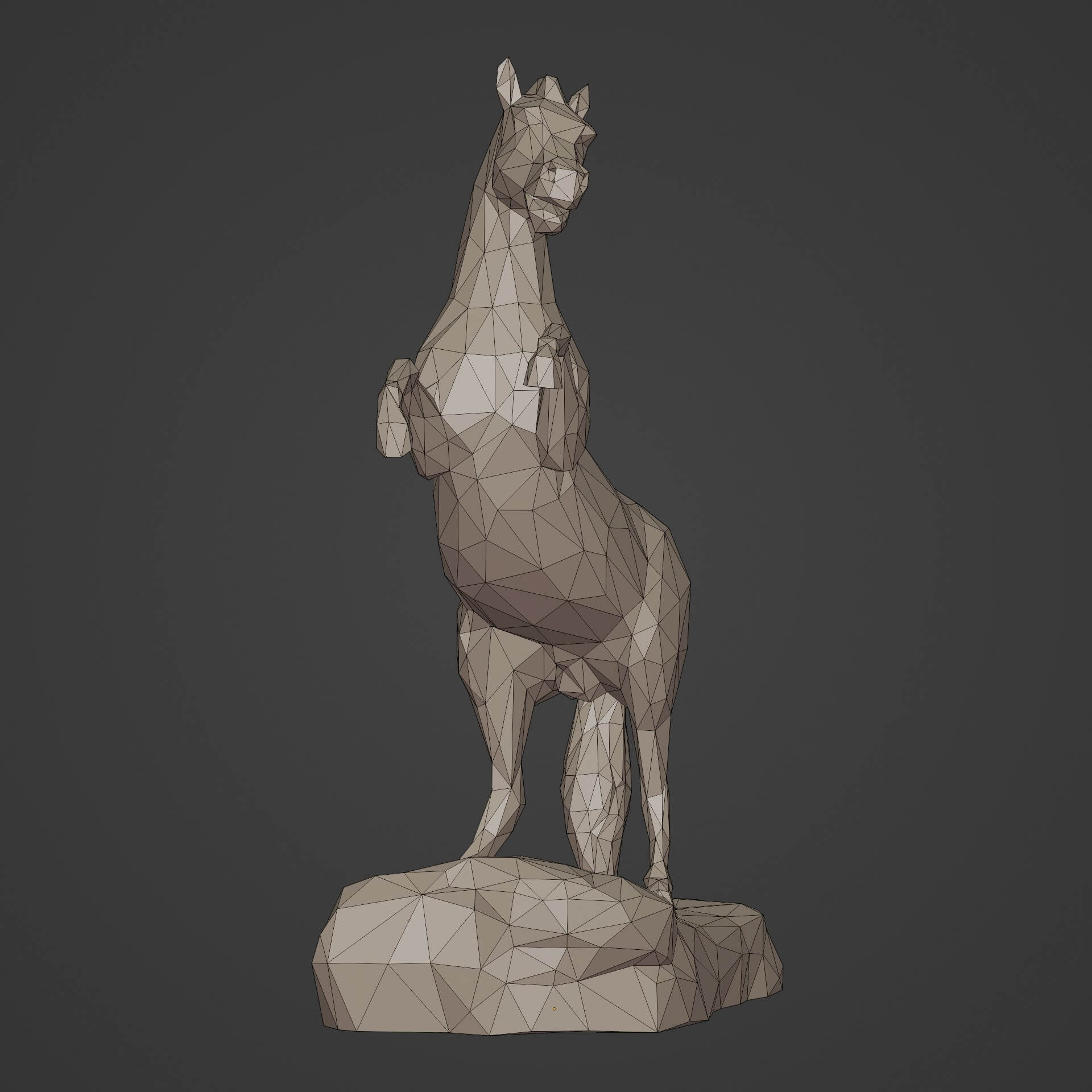 Polygonal Animal Statues -- Bear - Eagle - Bull - Horse 3D Model by Ocstard