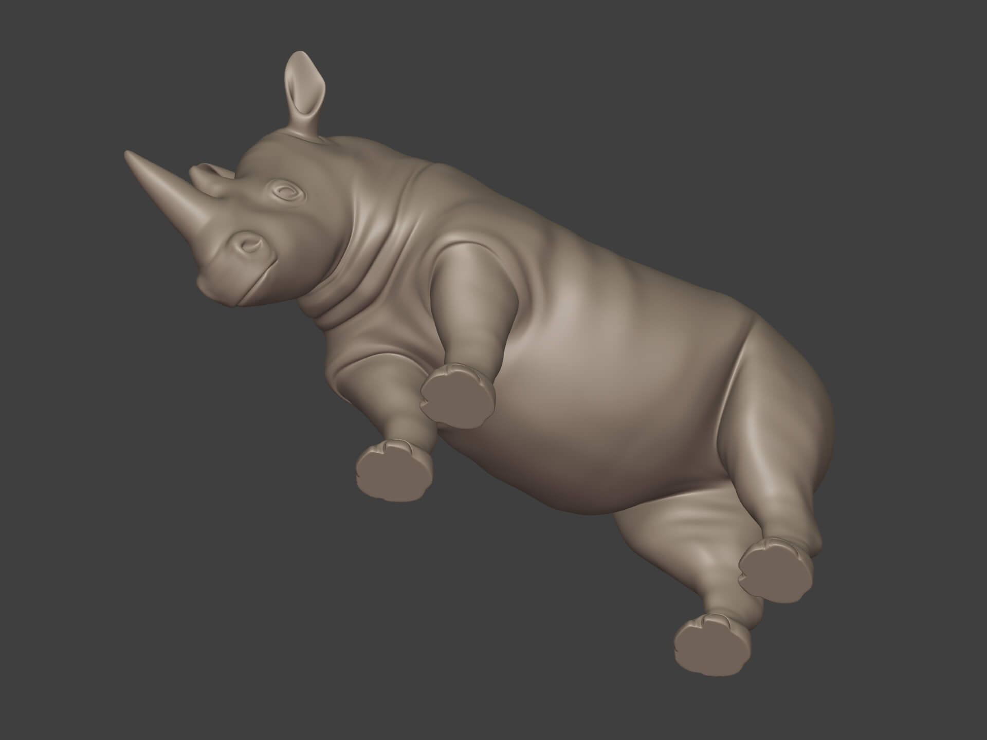 Rhinoceros Statue - 3D Model by Ocstard