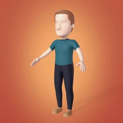 Cartoon Character - Man - Stickman -- With IK and FK Rig 3D Model by ...