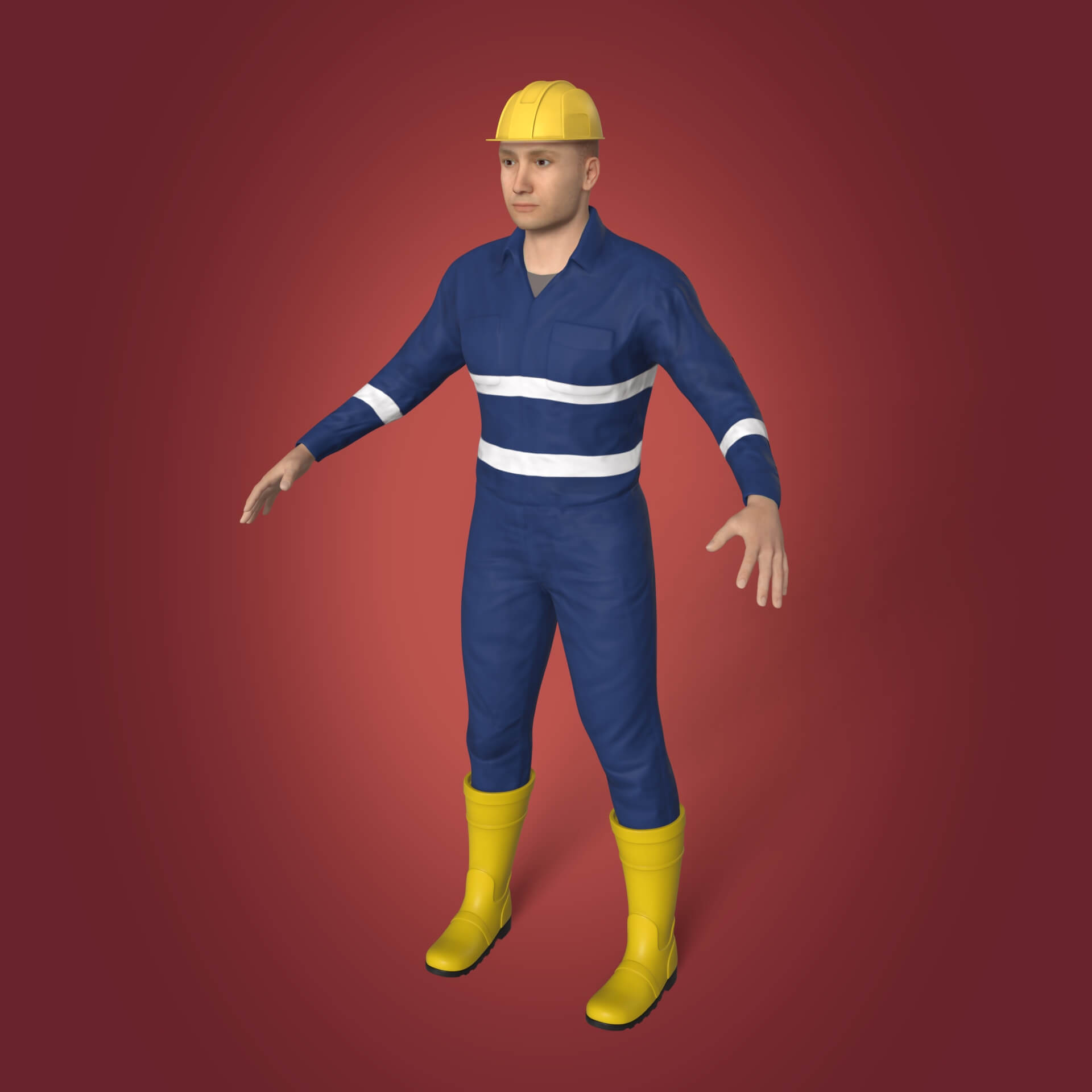 Construction Worker - 3D Model by Ocstard