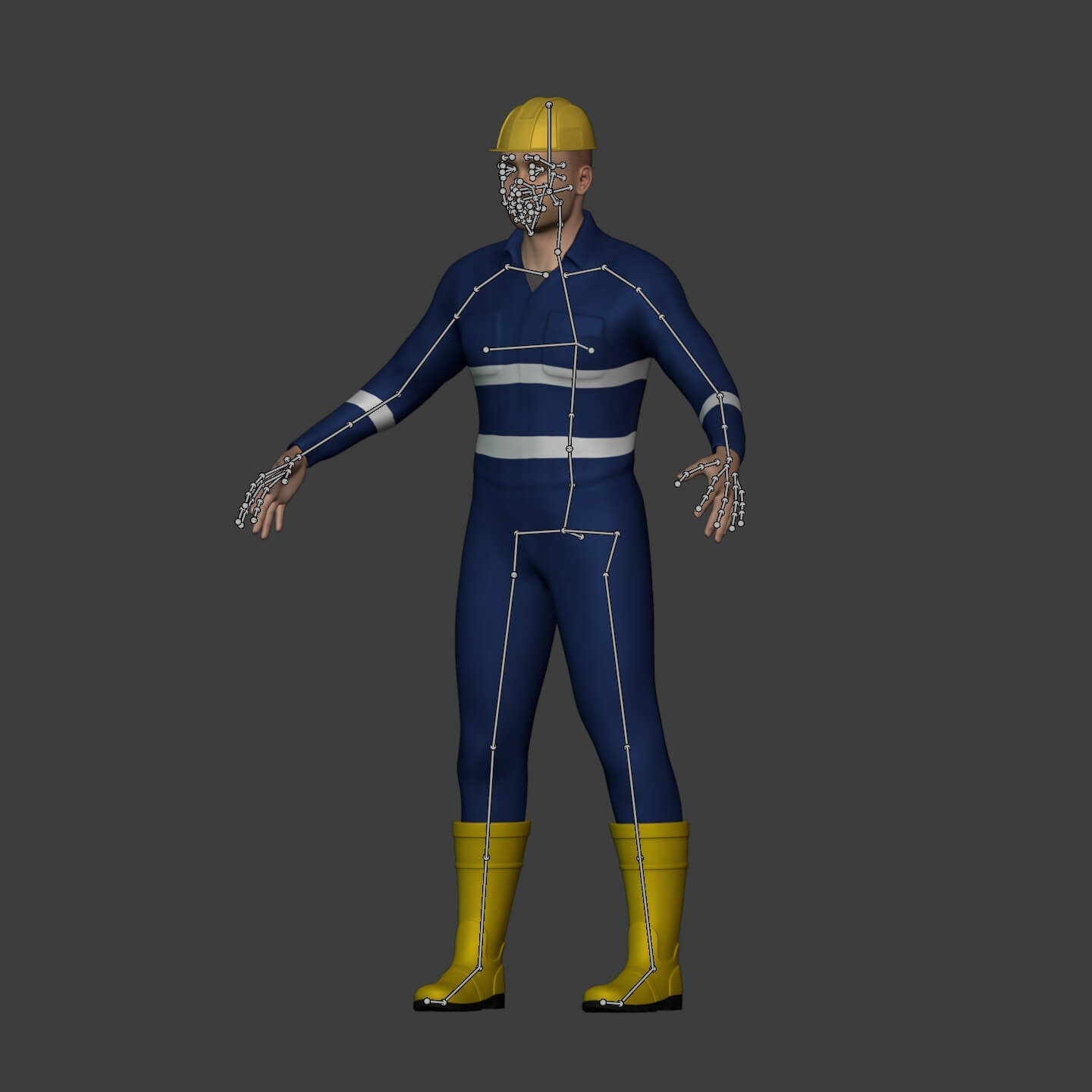 Construction Worker - 3D Model by Ocstard