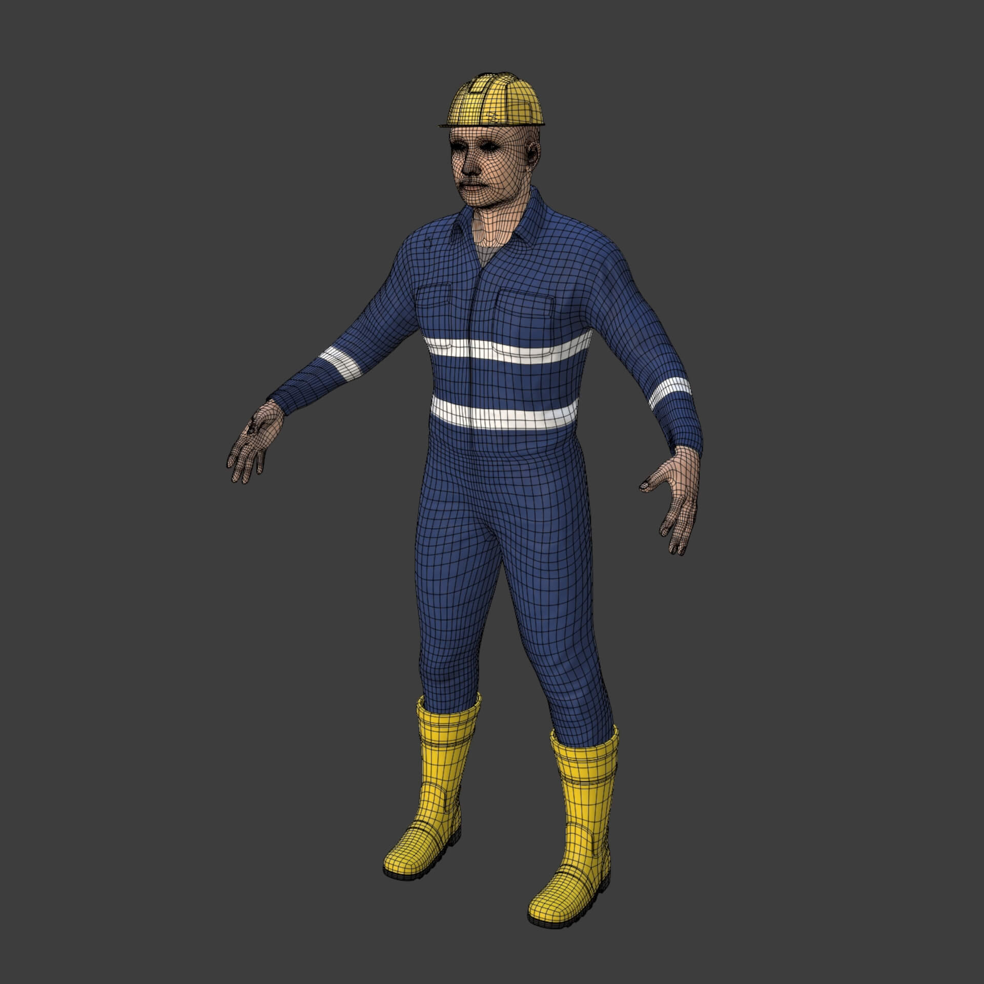 Construction Worker - 3D Model by Ocstard