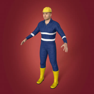 Construction Worker - 3D Model by Ocstard