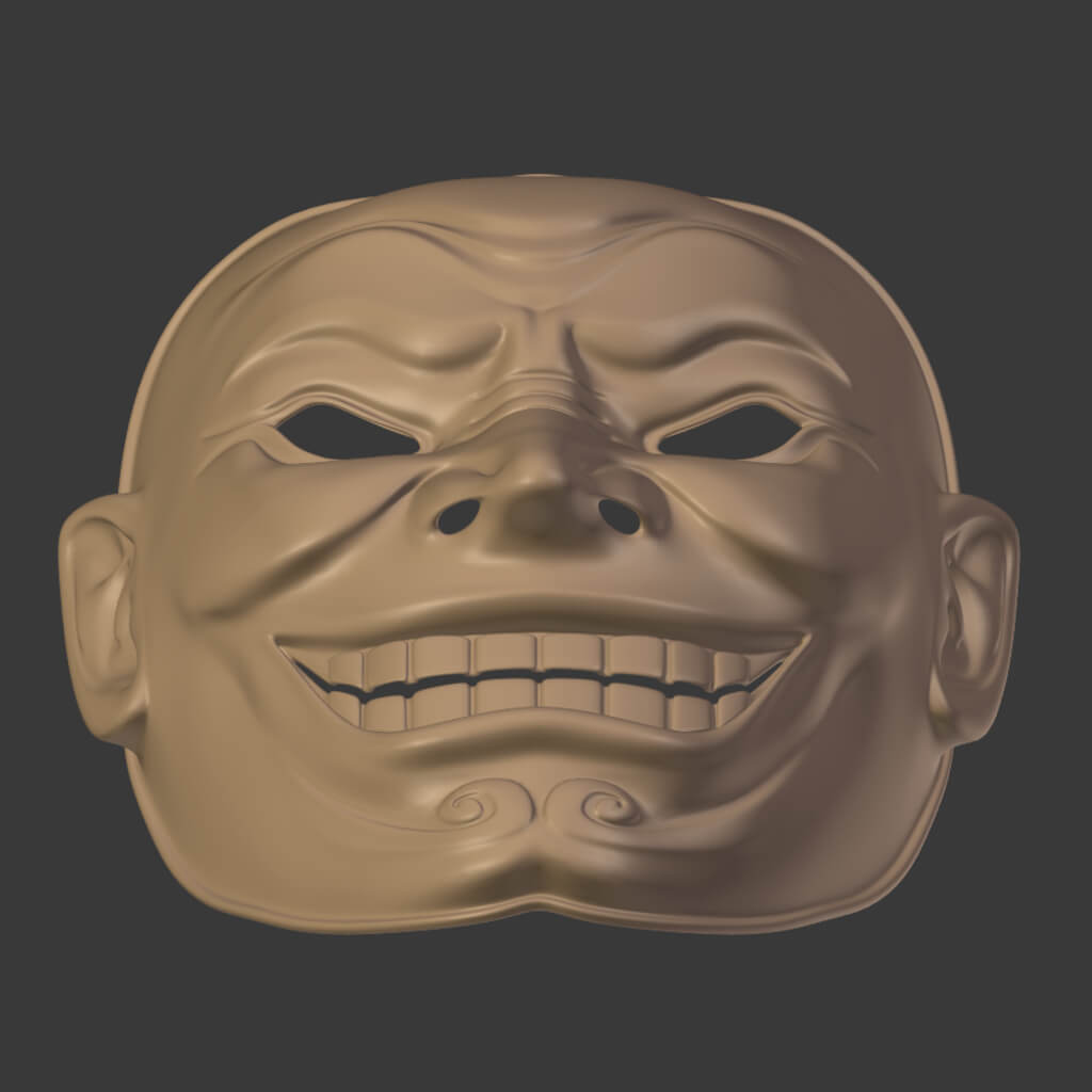 Asian Theater Mask - 3D Model by Ocstard