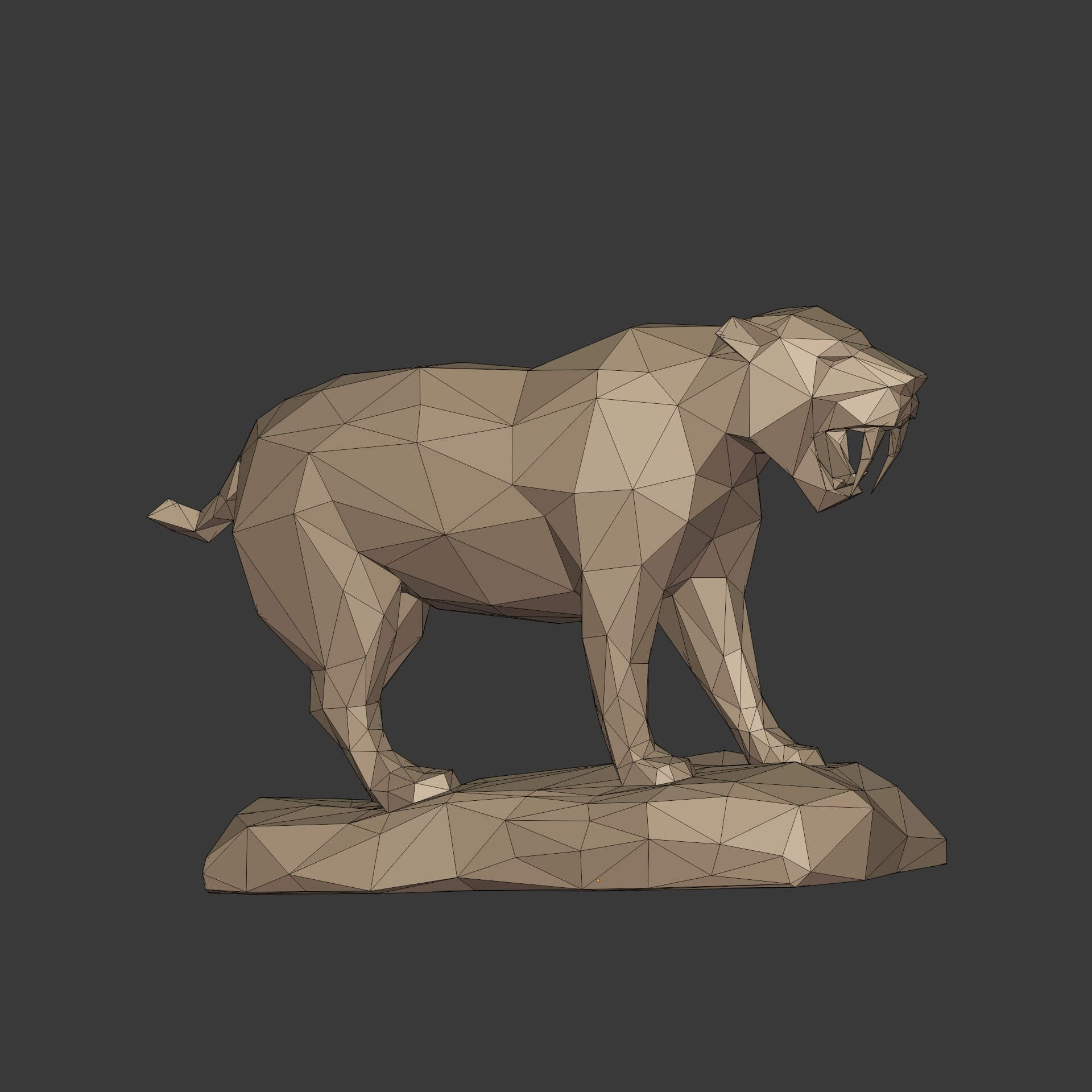 Saber Toothed Statue - 3D Model by Ocstard