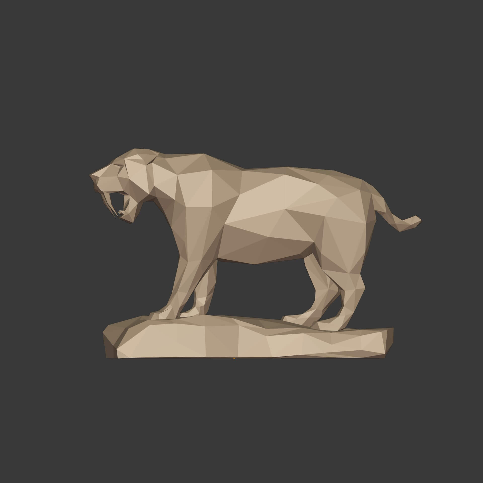 Saber Toothed Statue - 3D Model by Ocstard