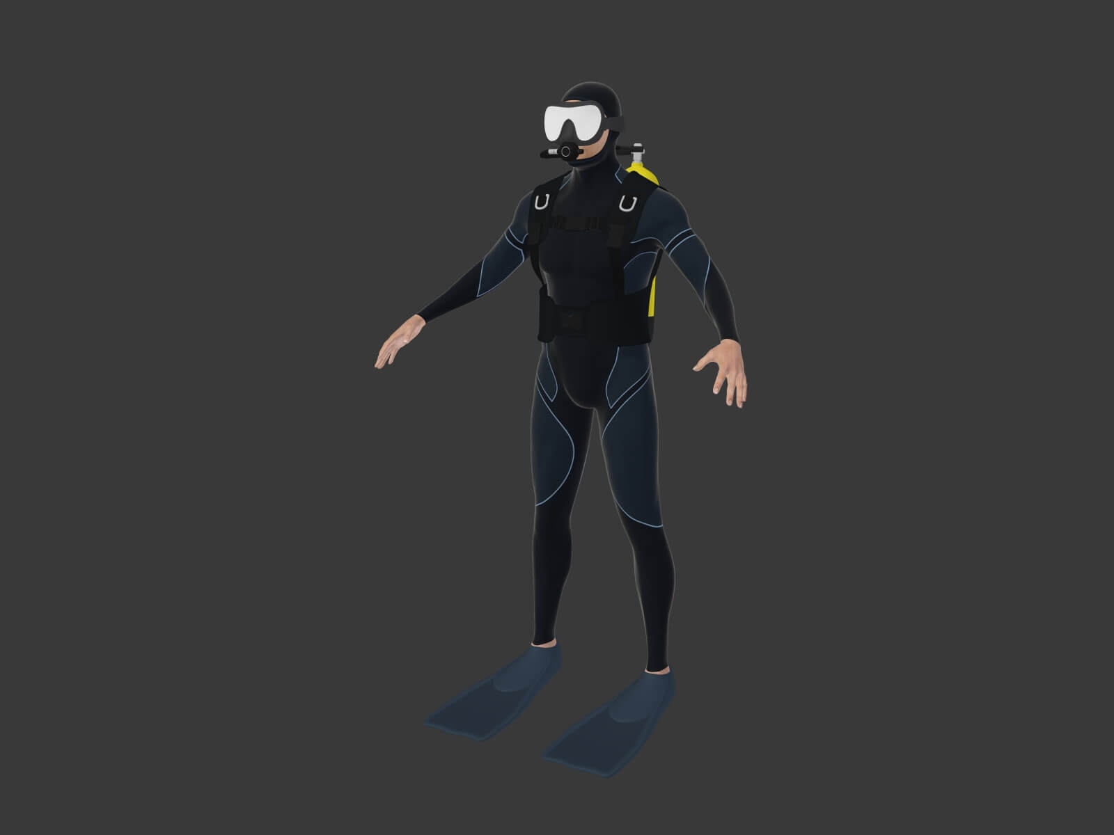 Scuba Diver - 3D Model by Ocstard