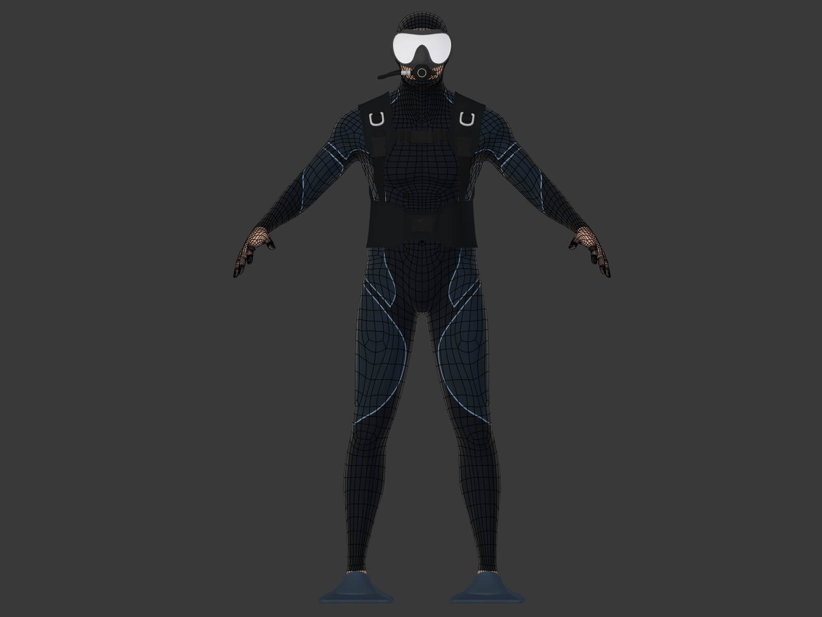 Scuba Diver - 3D Model by Ocstard