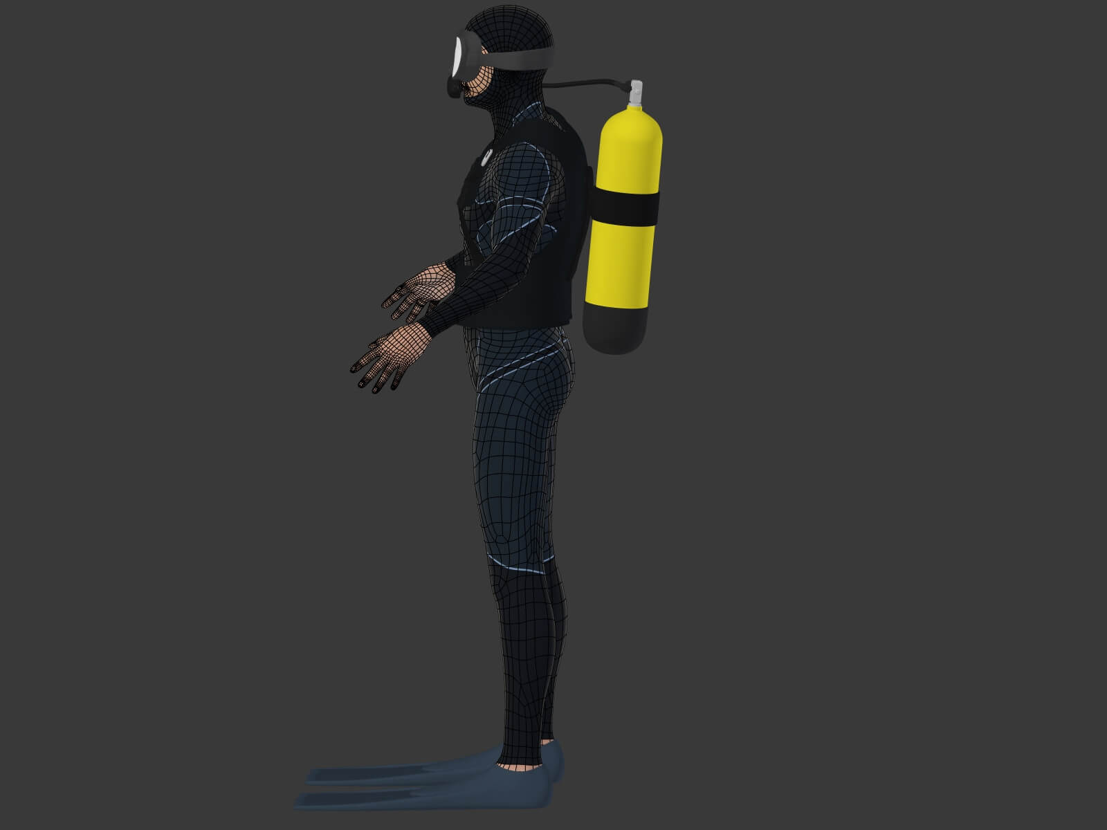 Scuba Diver - 3D Model by Ocstard