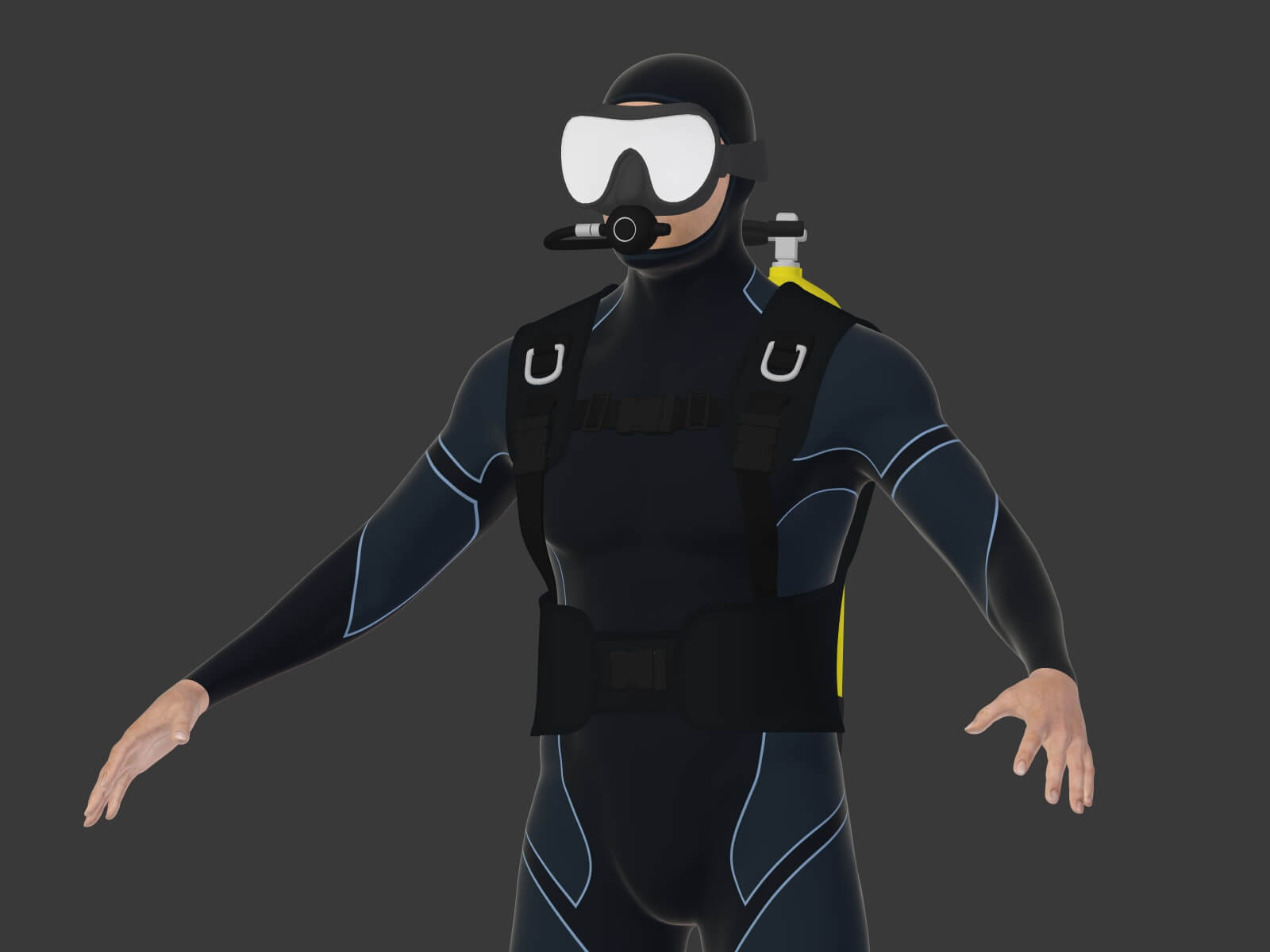 Scuba Diver - 3D Model by Ocstard