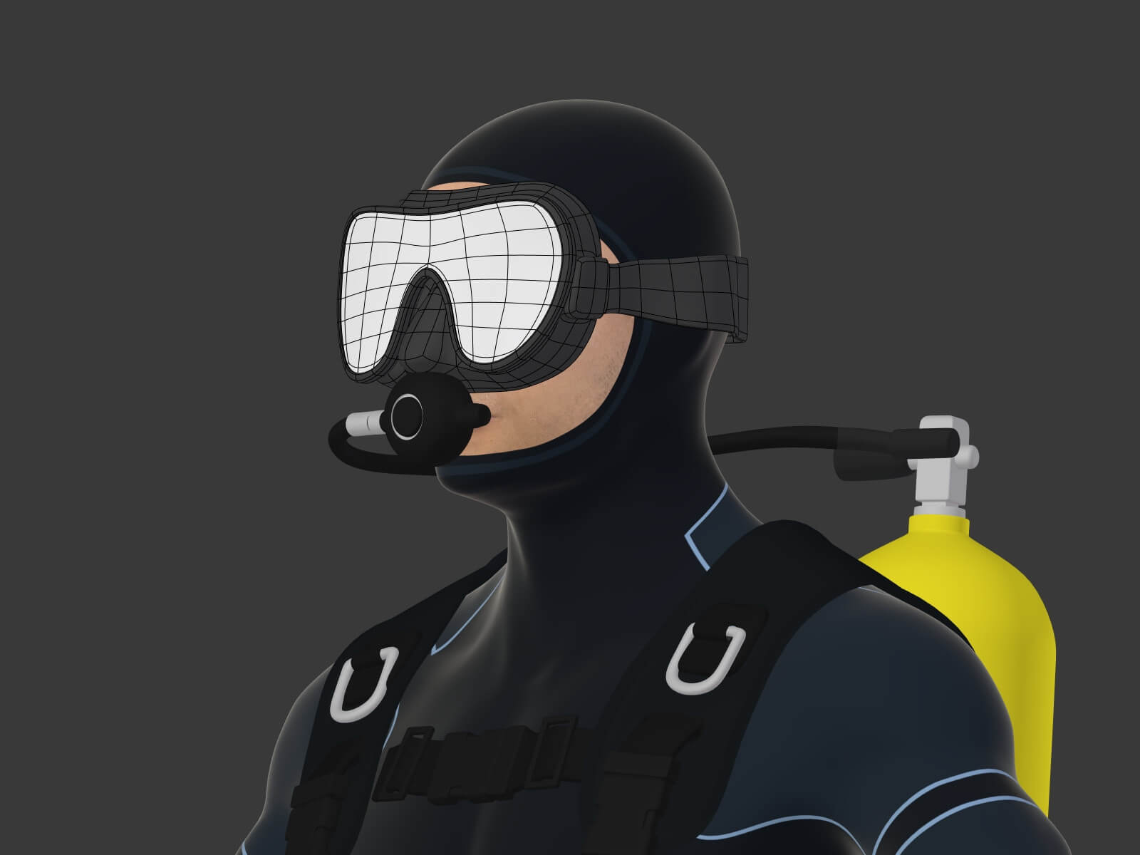 Scuba Diver - 3D Model by Ocstard