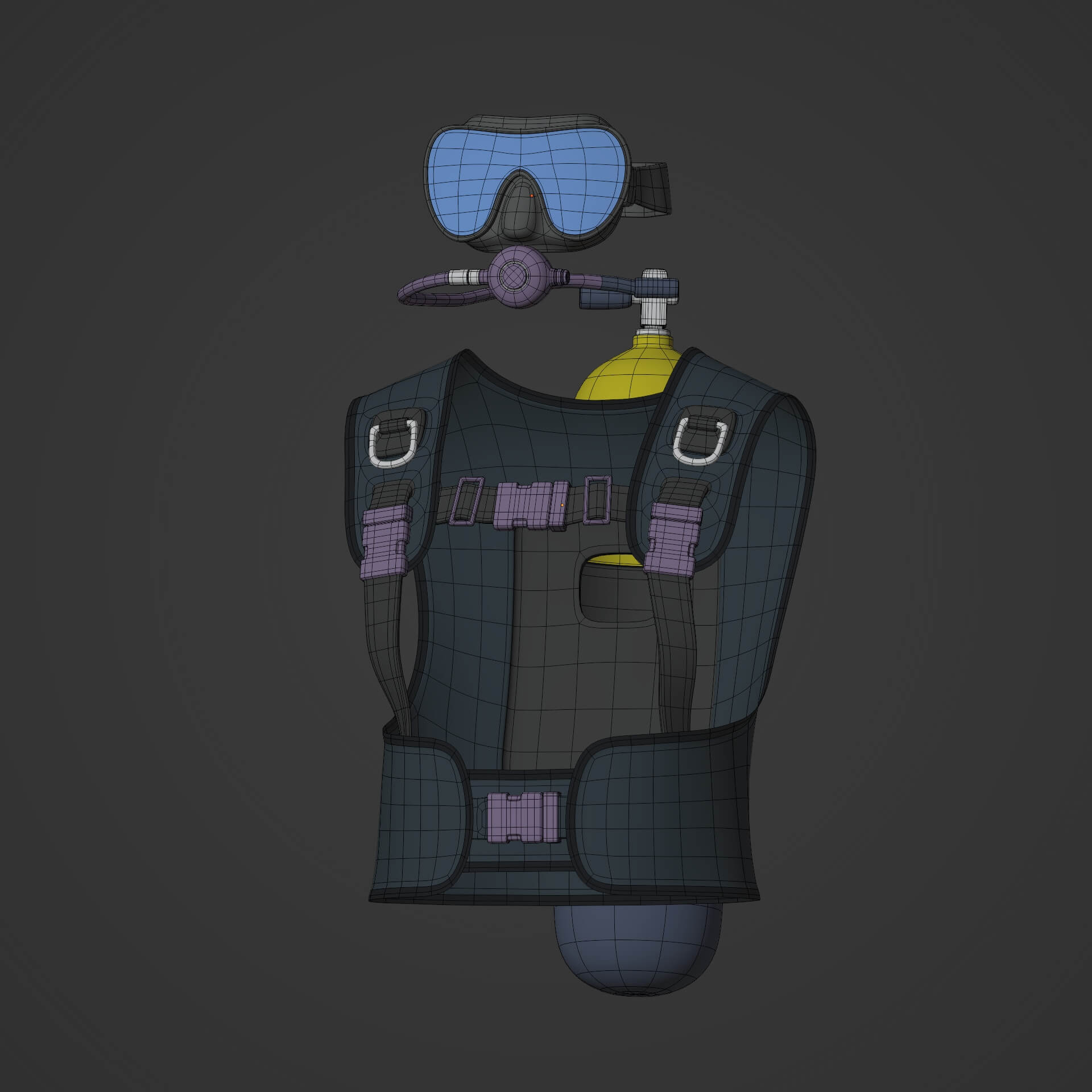 Scuba Diving Equipment - 3D Model by Ocstard