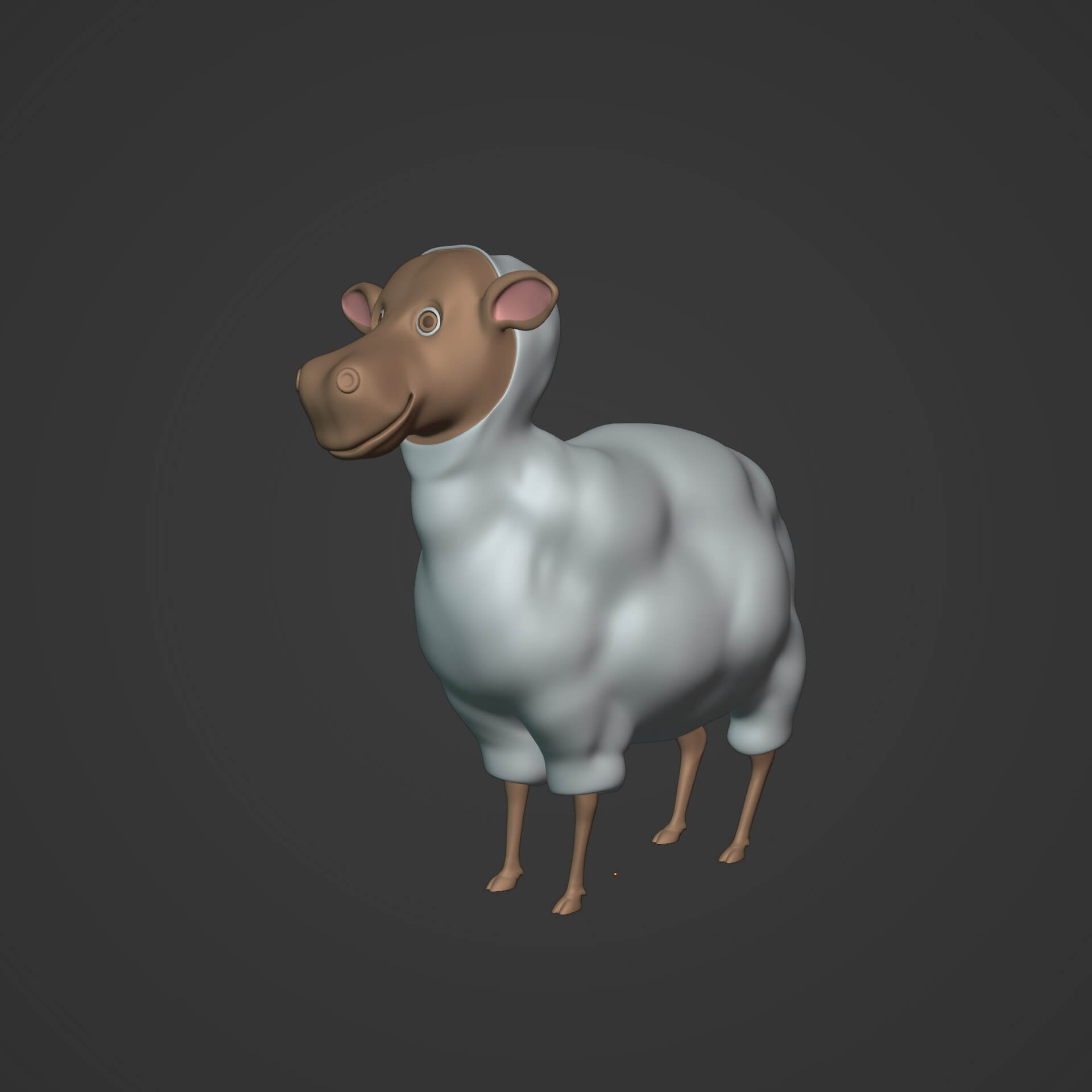 Cartoon Sheep - 3D Model by Ocstard