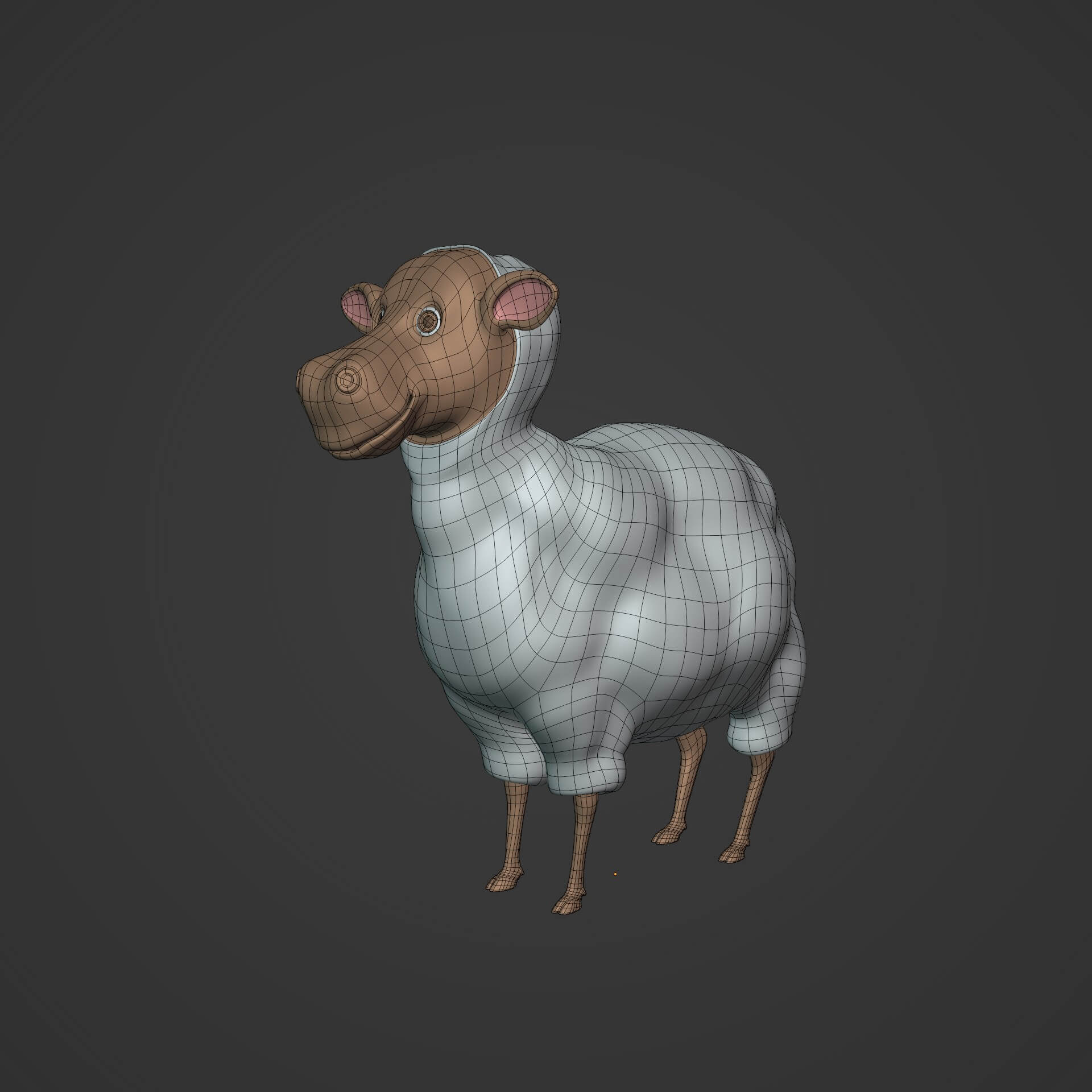 Cartoon Sheep - 3D Model by Ocstard