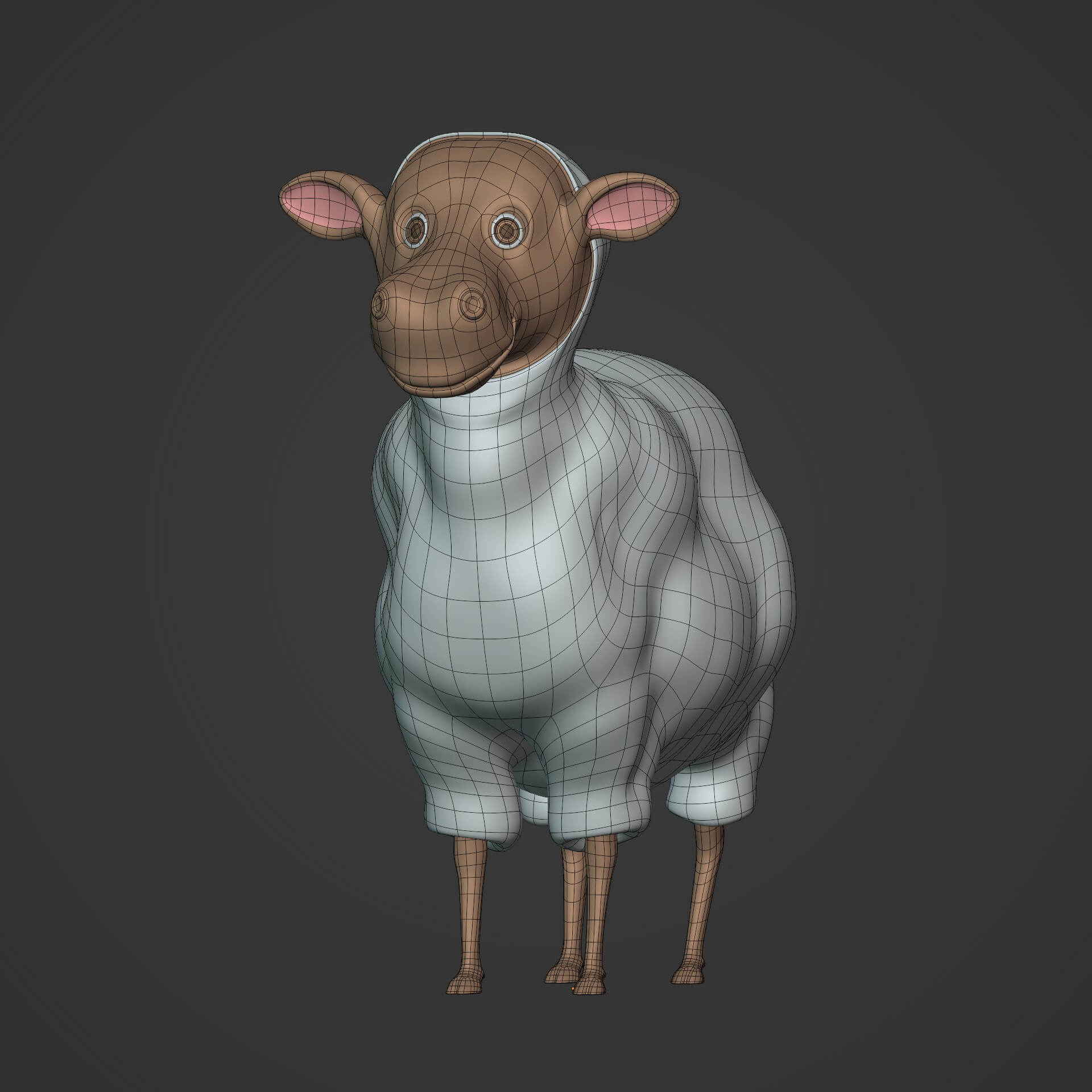 Cartoon Sheep - 3D Model by Ocstard