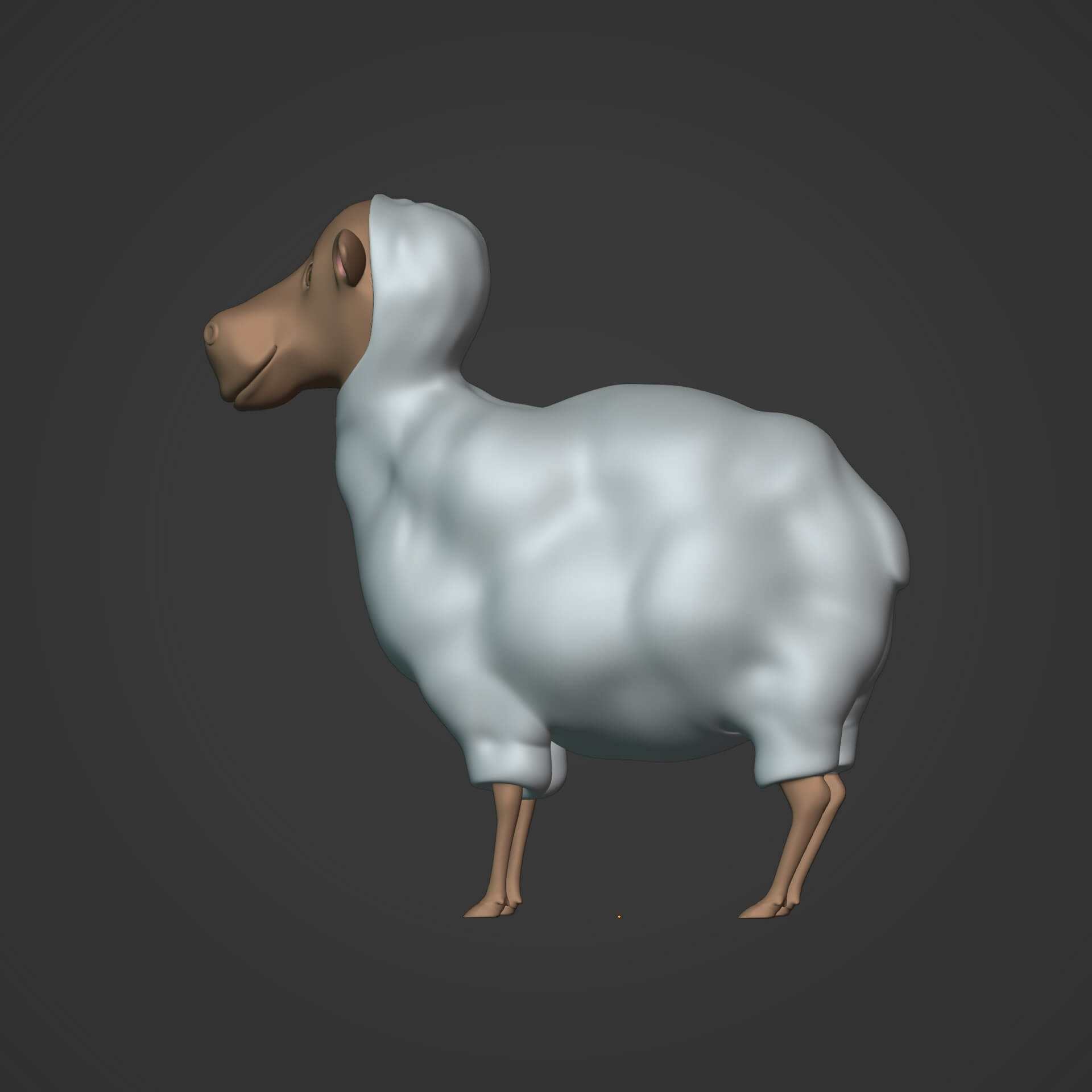 Cartoon Sheep - 3D Model by Ocstard