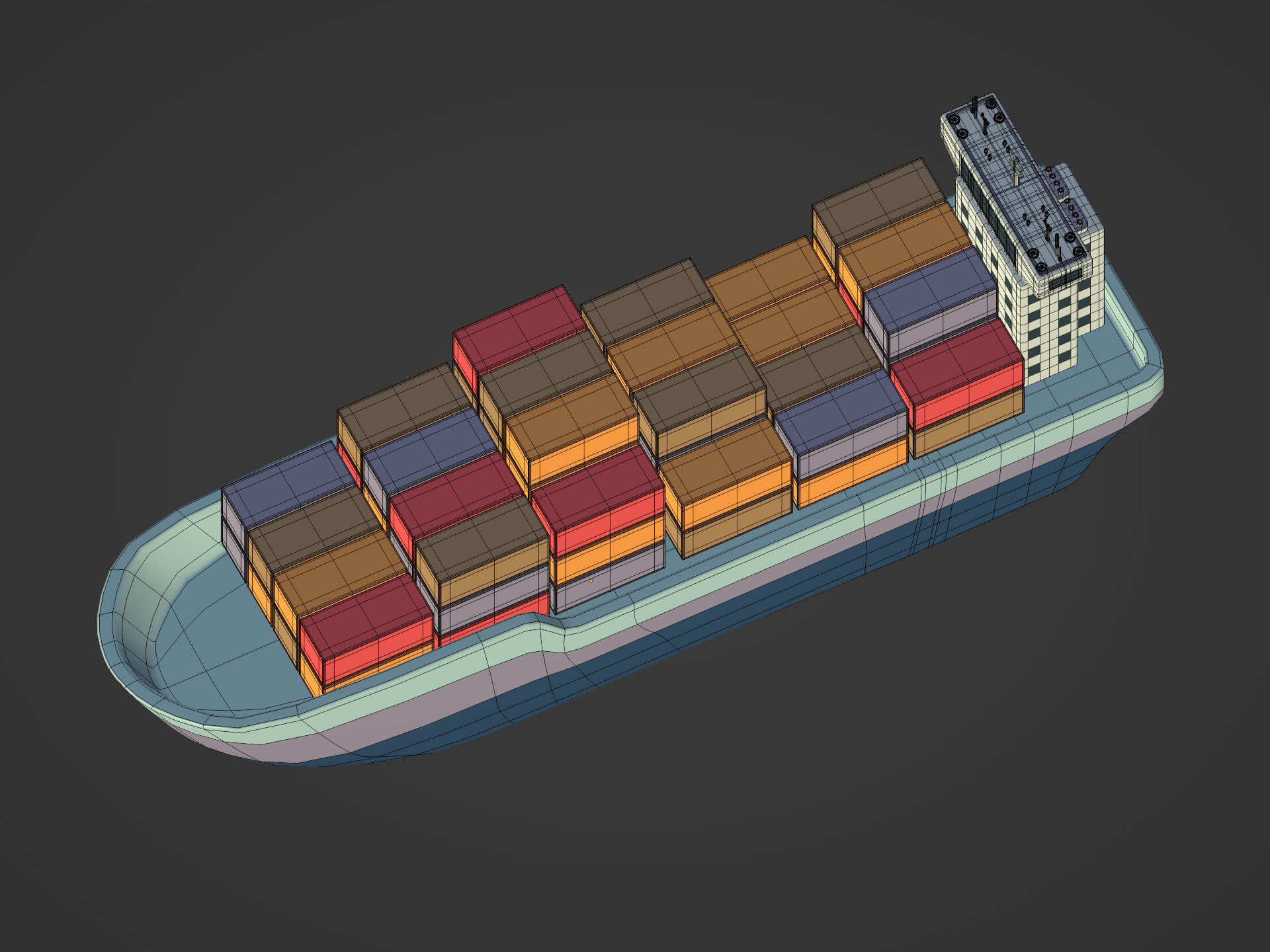 Toon Cargo Ship - 3D Model by Ocstard