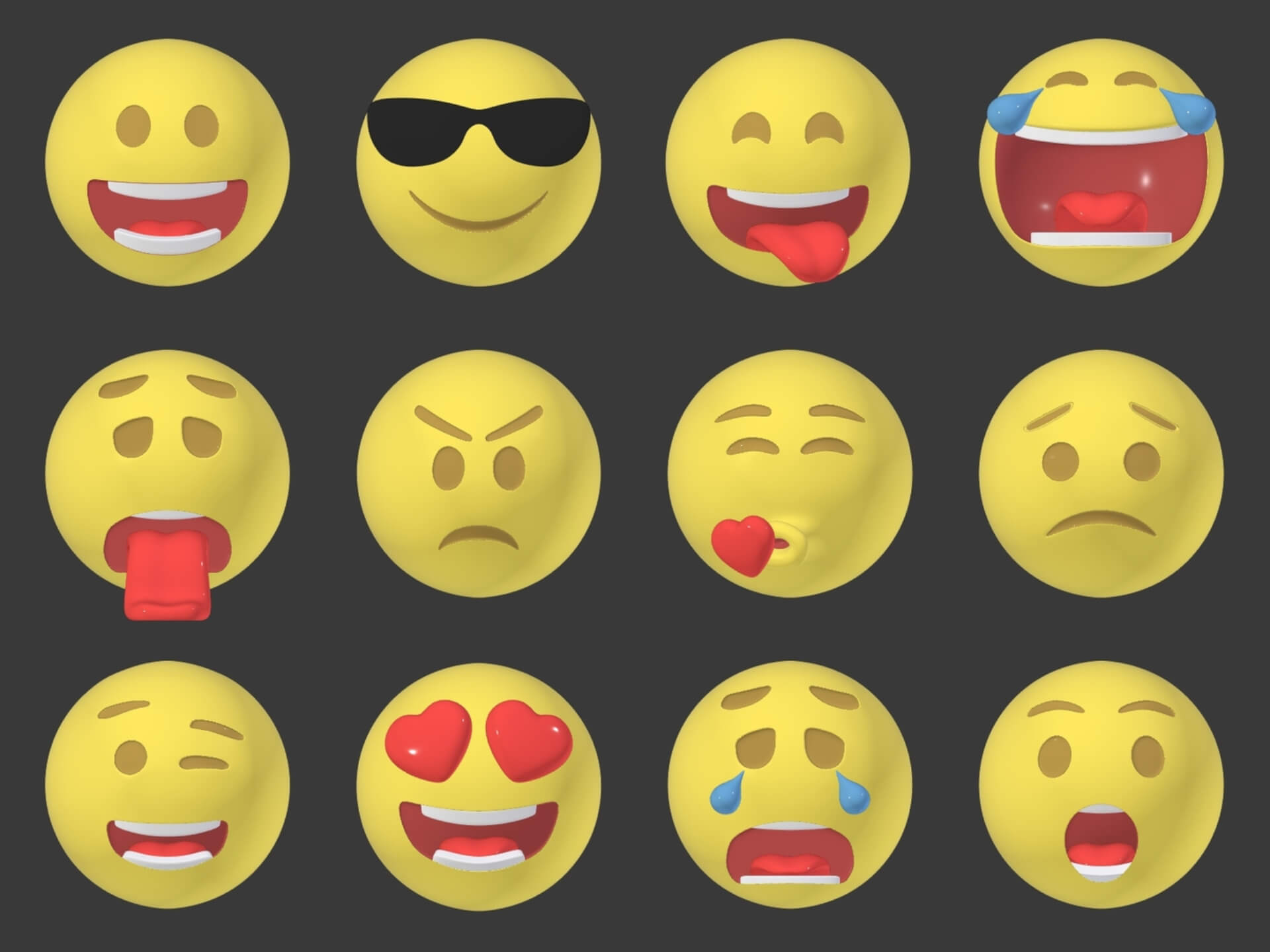 Smileys Pack - 3D Model by Ocstard