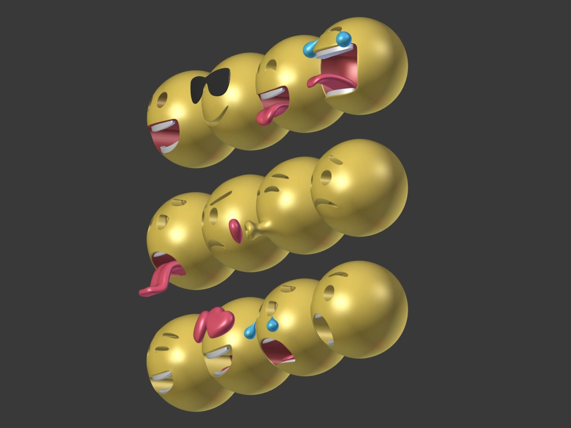 Smileys Pack - 3D Model by Ocstard
