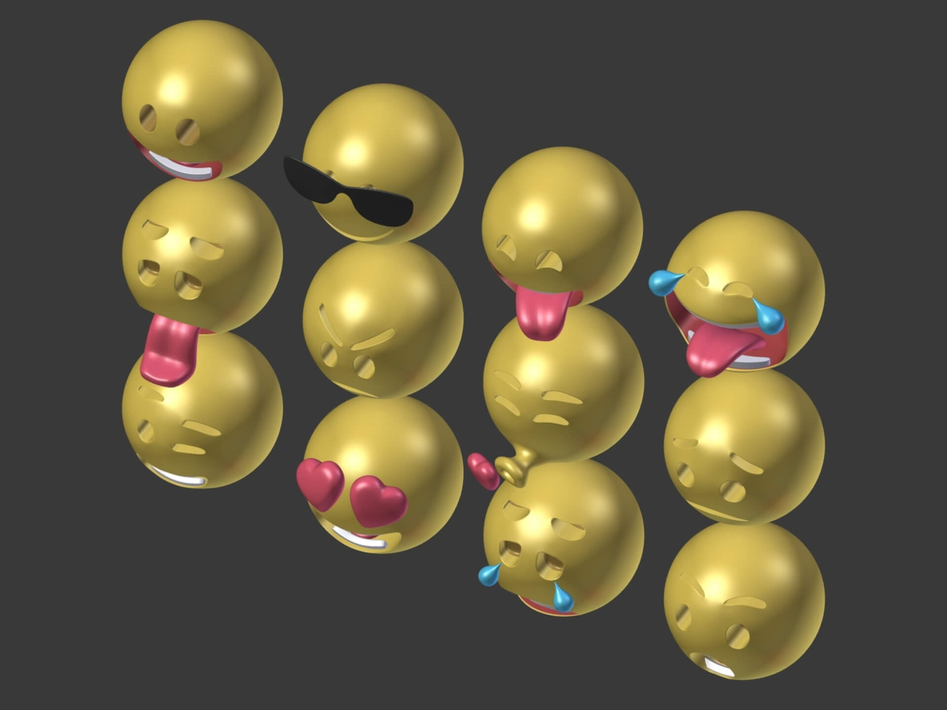Smileys Pack - 3D Model by Ocstard