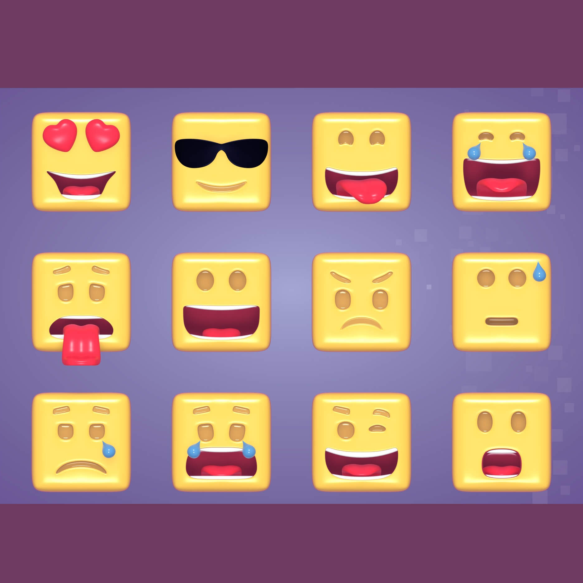 Smileys Pack - 3D Model by Ocstard