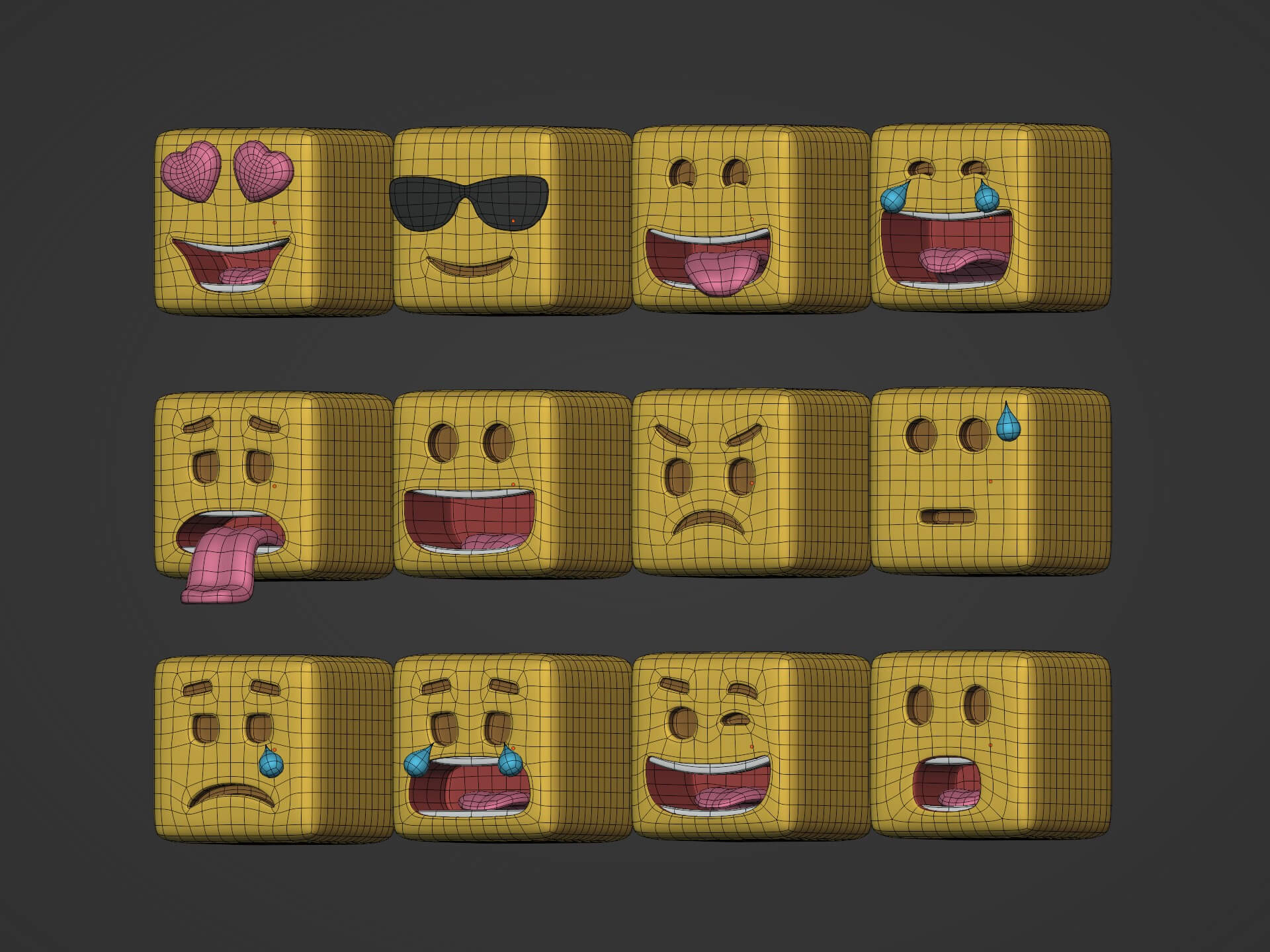 Smileys Pack - 3D Model by Ocstard