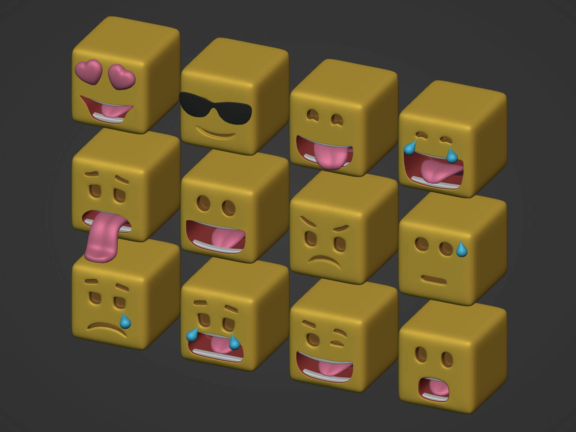 Smileys Pack - 3D Model by Ocstard