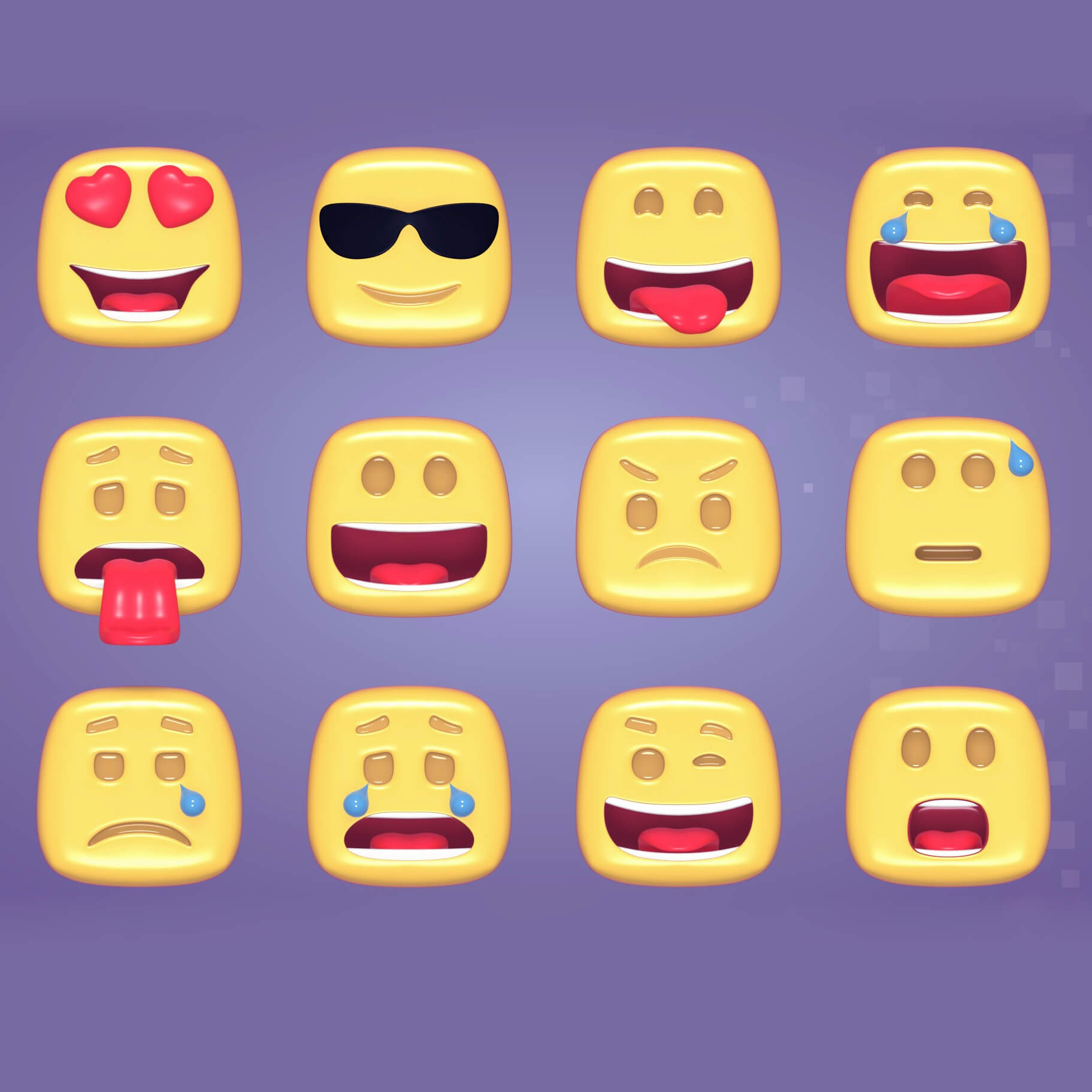 Smileys Pack - 3D Model by Ocstard