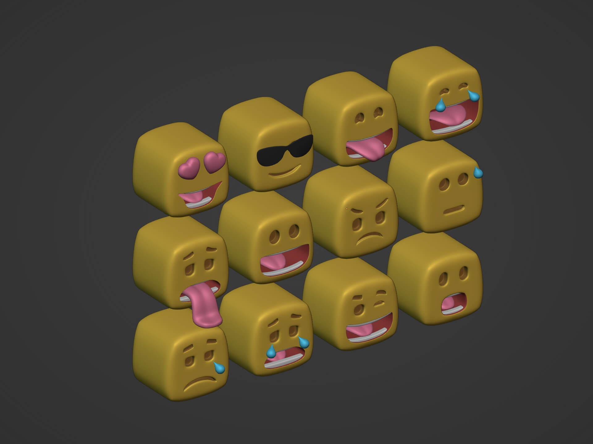 Smileys Pack - 3D Model by Ocstard